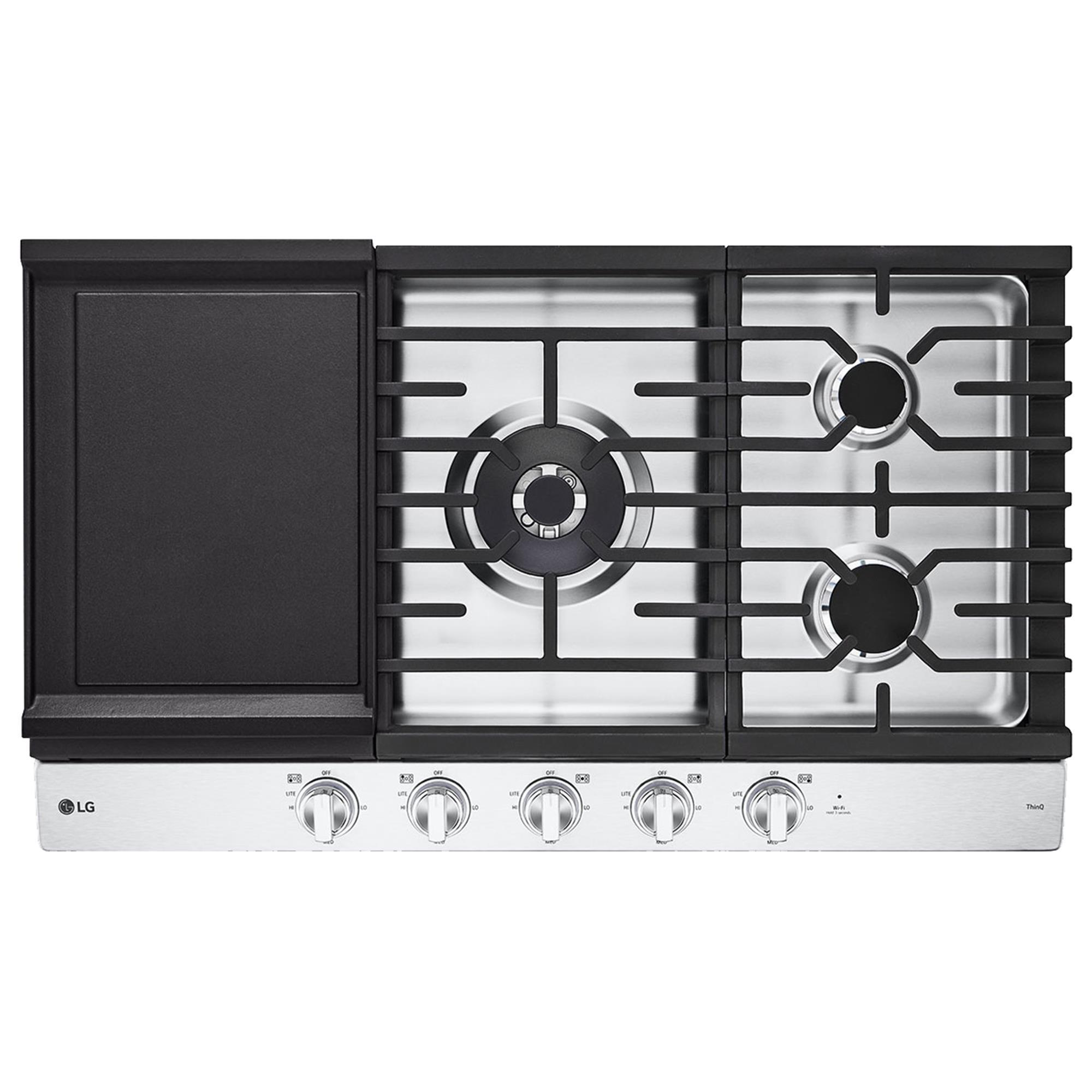 LG 36" Smart Gas Cooktop with Ultraheat 22K BTU In Stainless Steel