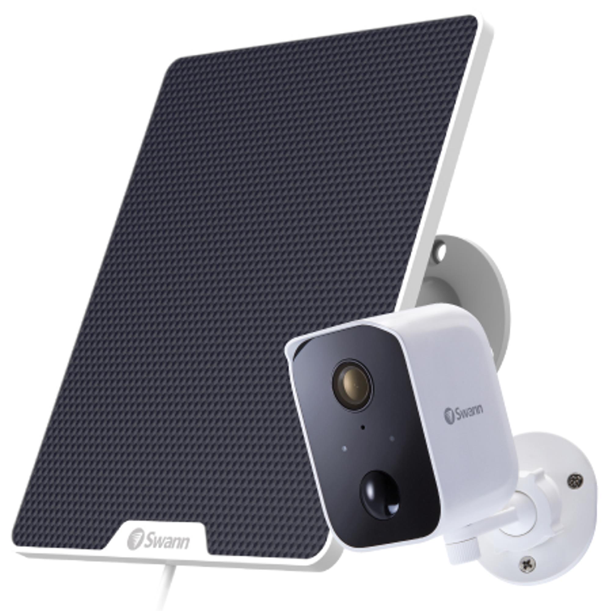 Swann CoreCam Wireless Security Camera with Solar Charging Panel in White