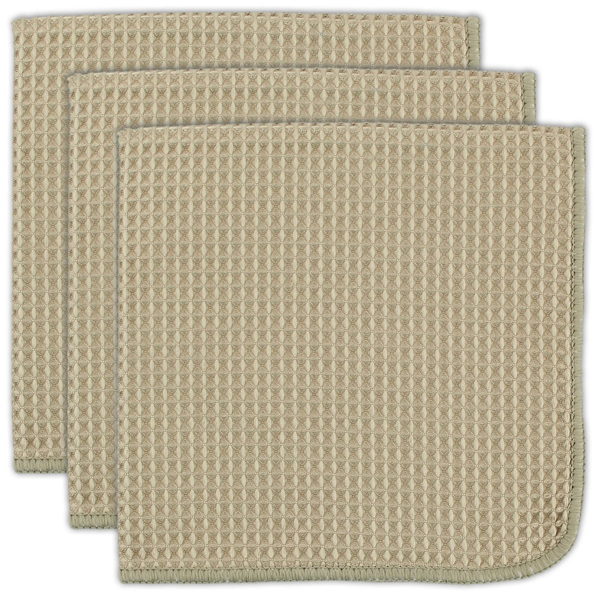 Mukitchen Microfiber Waffle Weave Dish Cloth in Pebble (Set of 3)