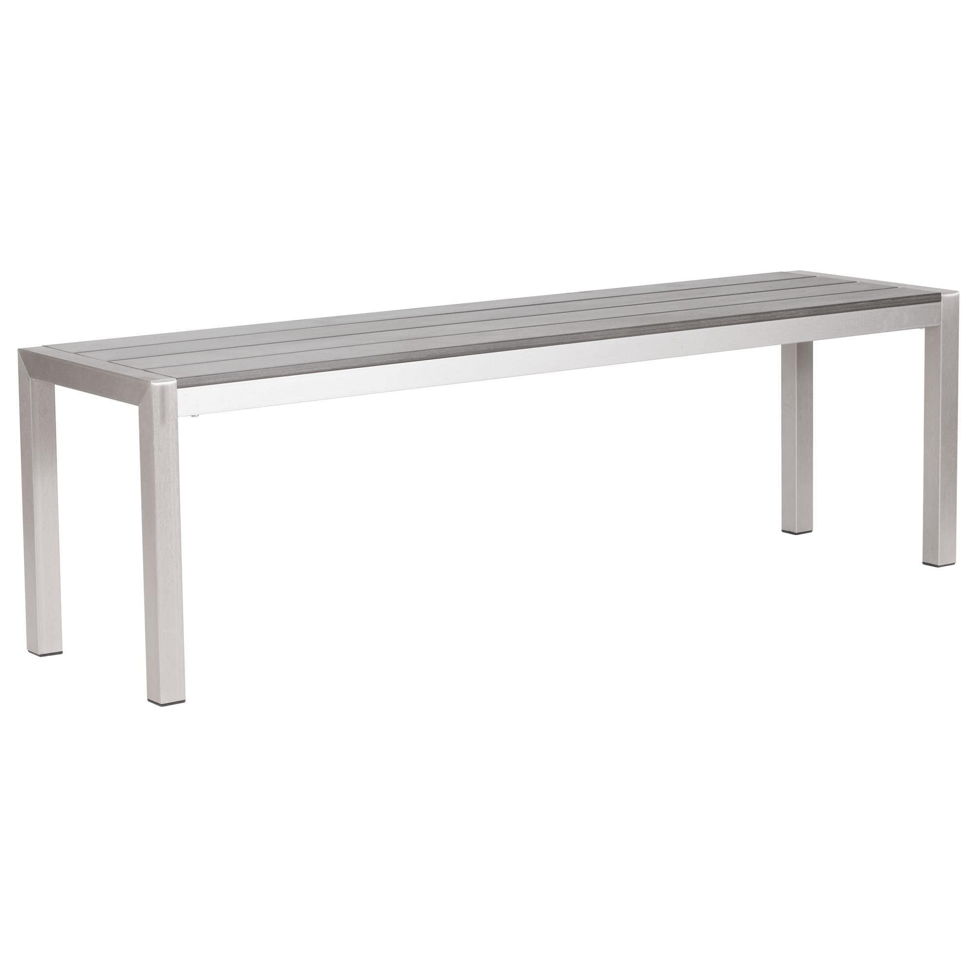 Zuo Modern Metropolitan Bench in Silver/Gray
