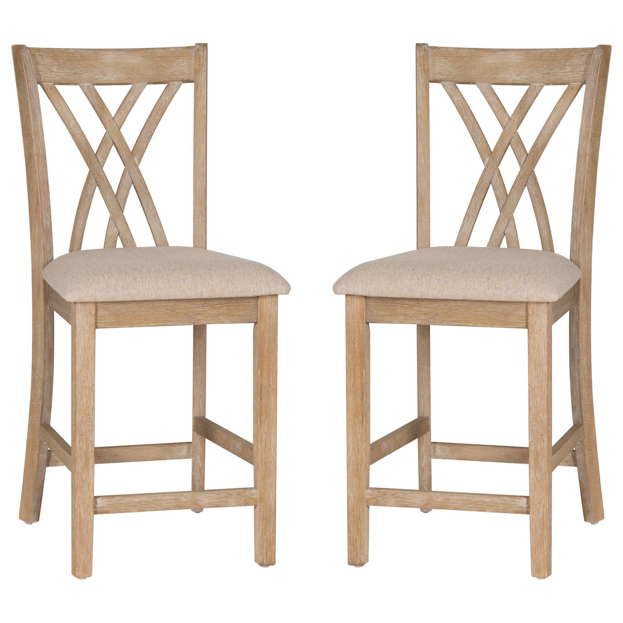 Linon Home Decor Maggie Counter Stool in Natural (Set of 2)