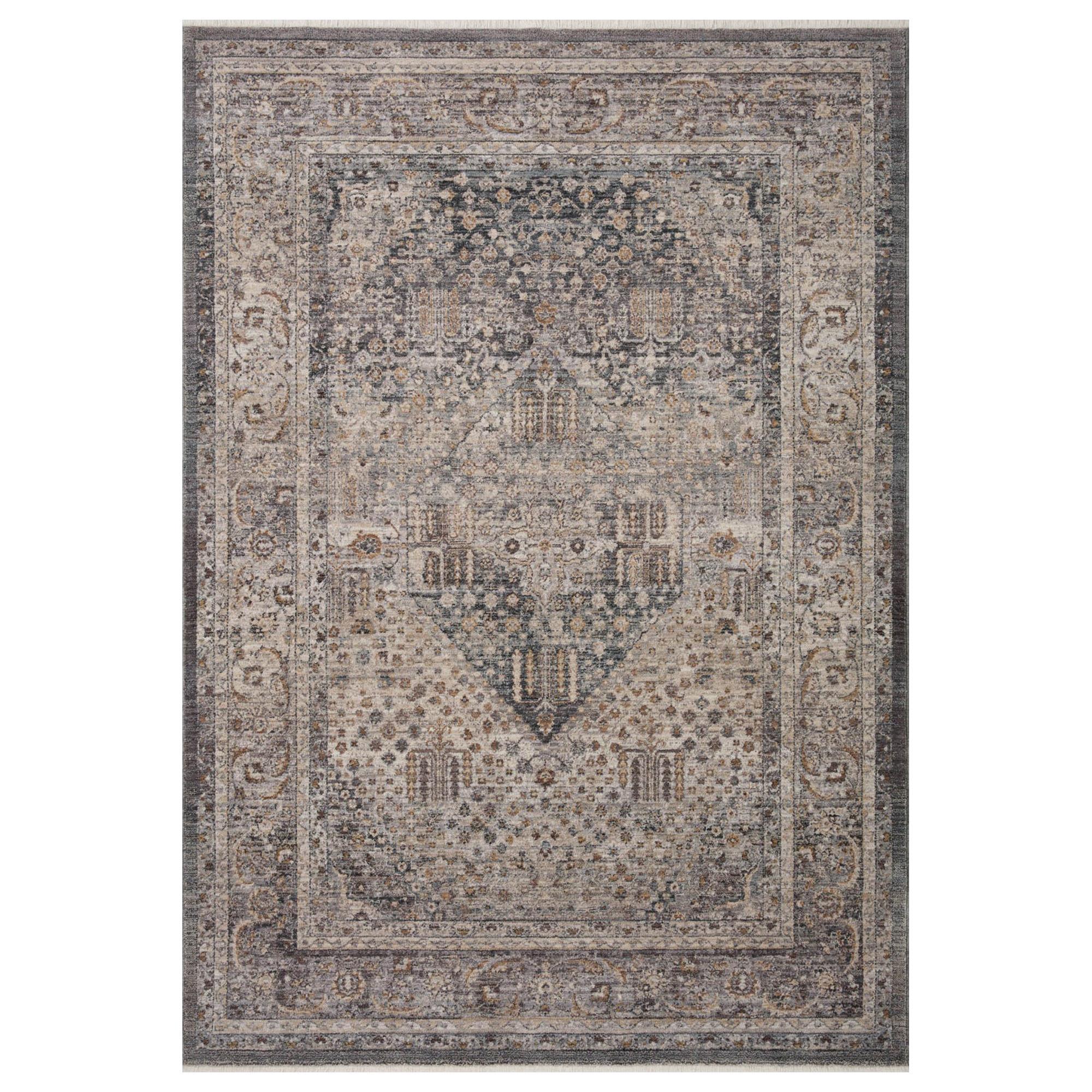 Loloi Lyra 9'3" x 13' Denim and Pebble Area Rug | NFM