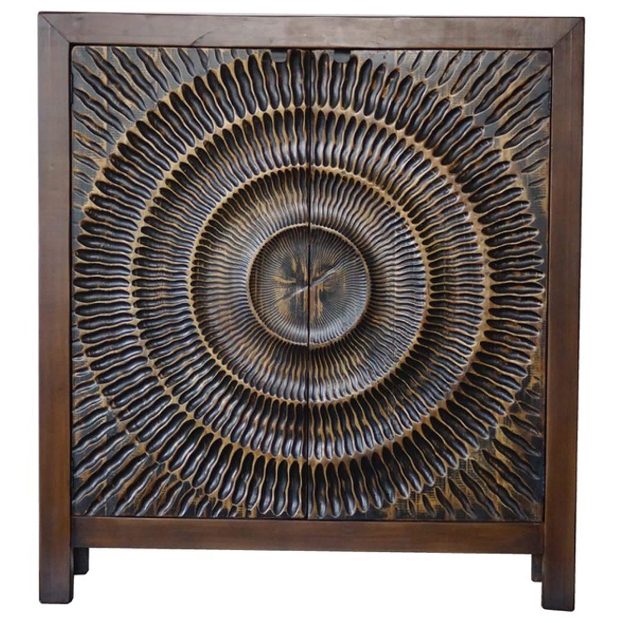 Heirloom Home Sunset 2-Door Console in Brown and Black