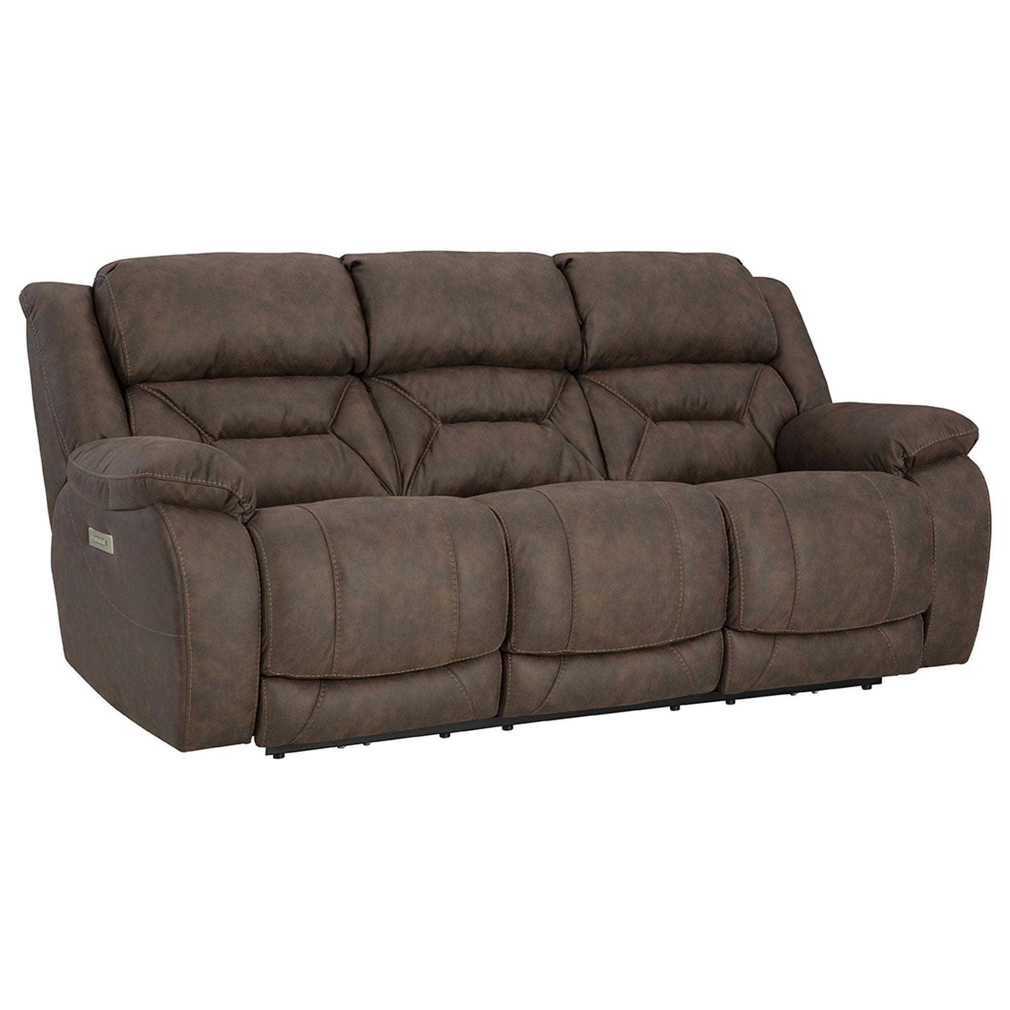 HomeStretch Skywalker Power Double Reclining Sofa in Walnut