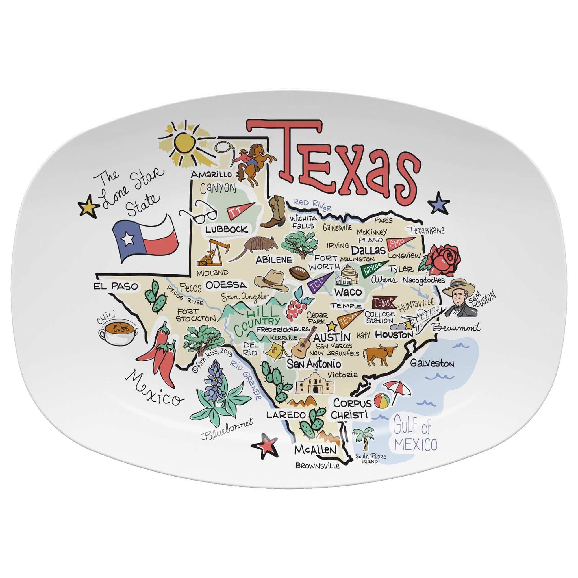Other Texas Map Platter in White | Shop NFM