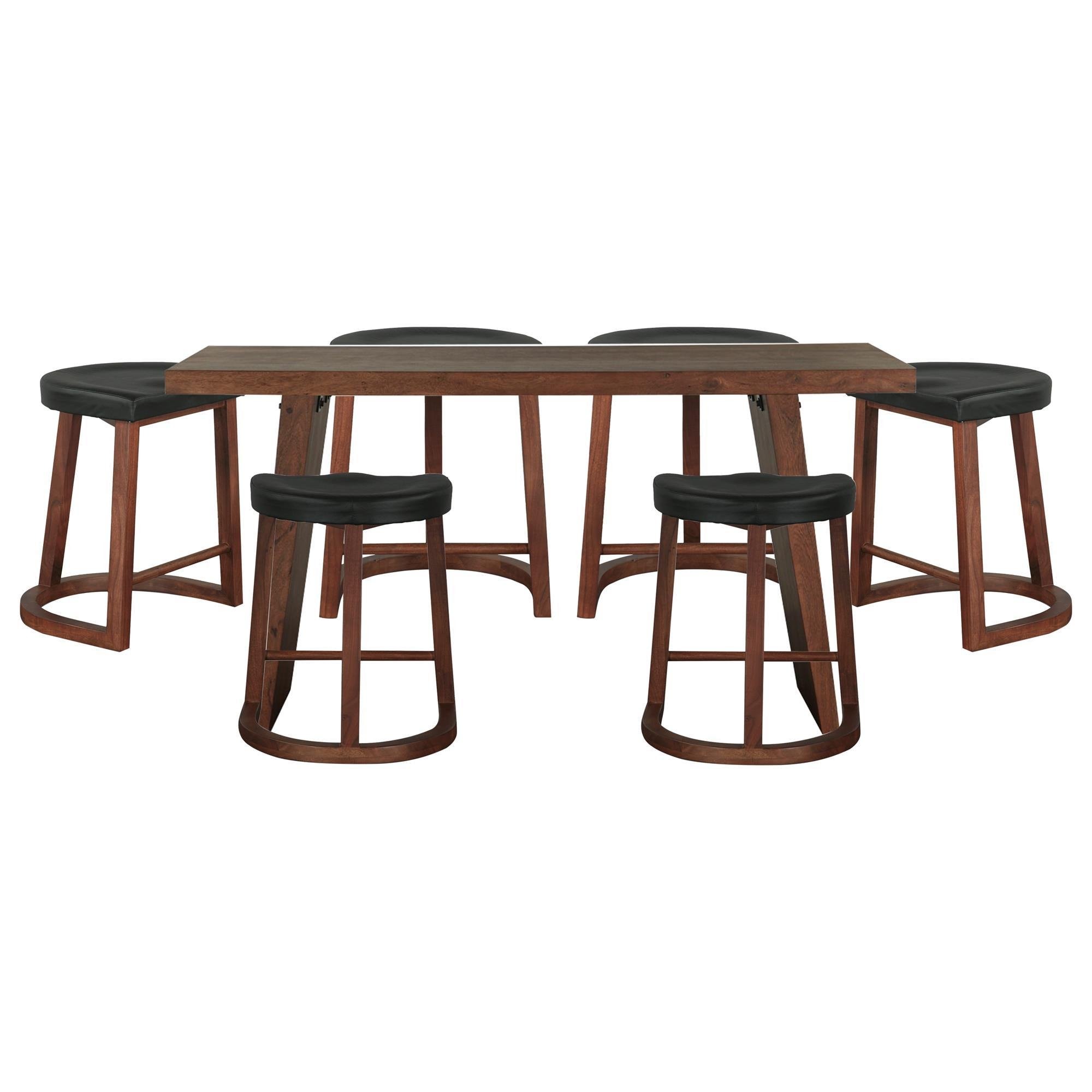 Home Trends & Design Lenox 7-Piece Rectangular Dining Set in Walnut Brown