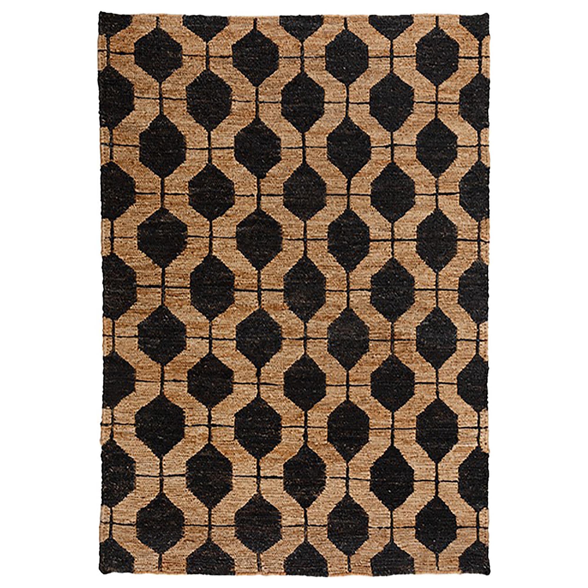 RIZZY Bengal 5' x 7'6" Black and Neutral Area Rug