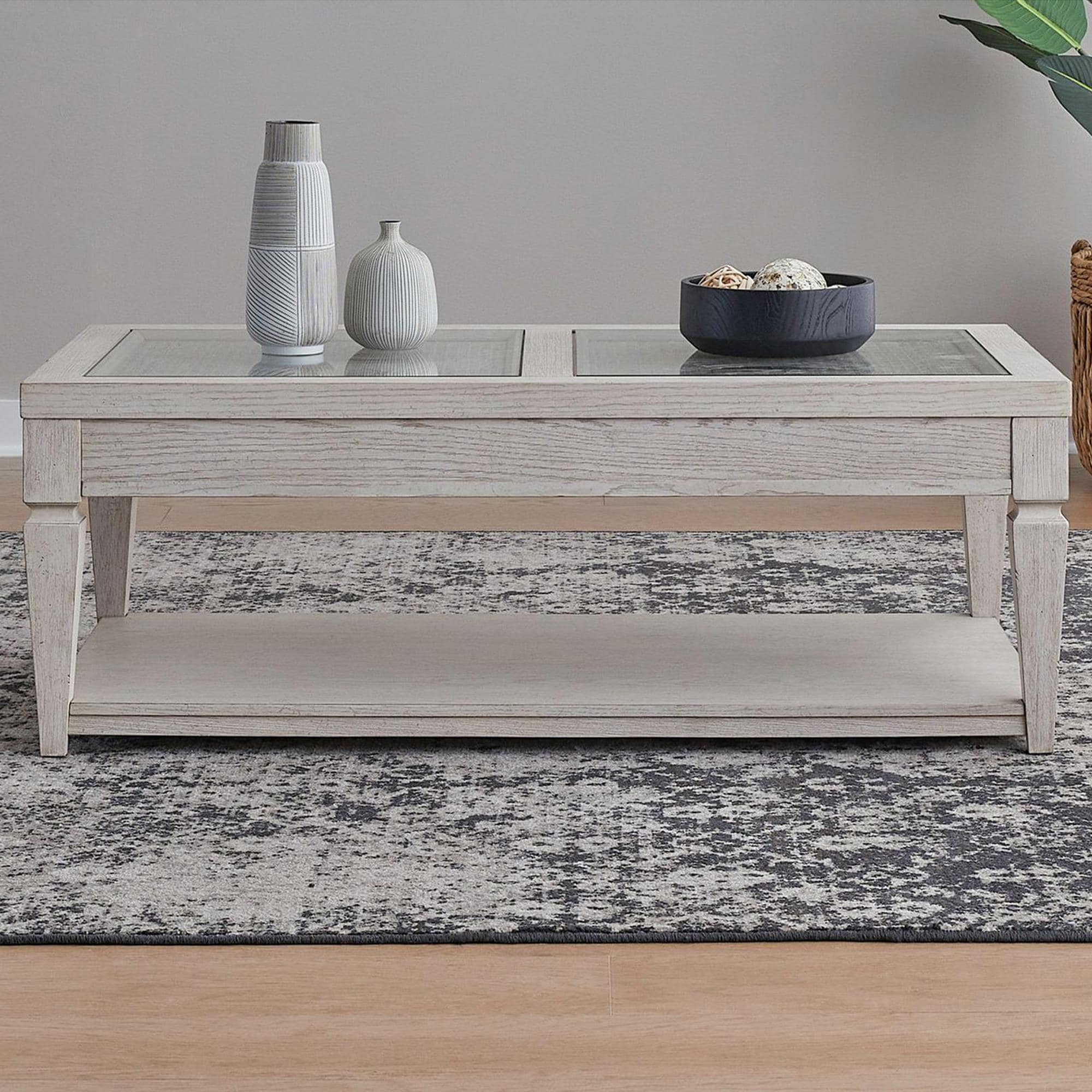 Belle Furnishings Caruso Heights Cocktail Table in Whitestone