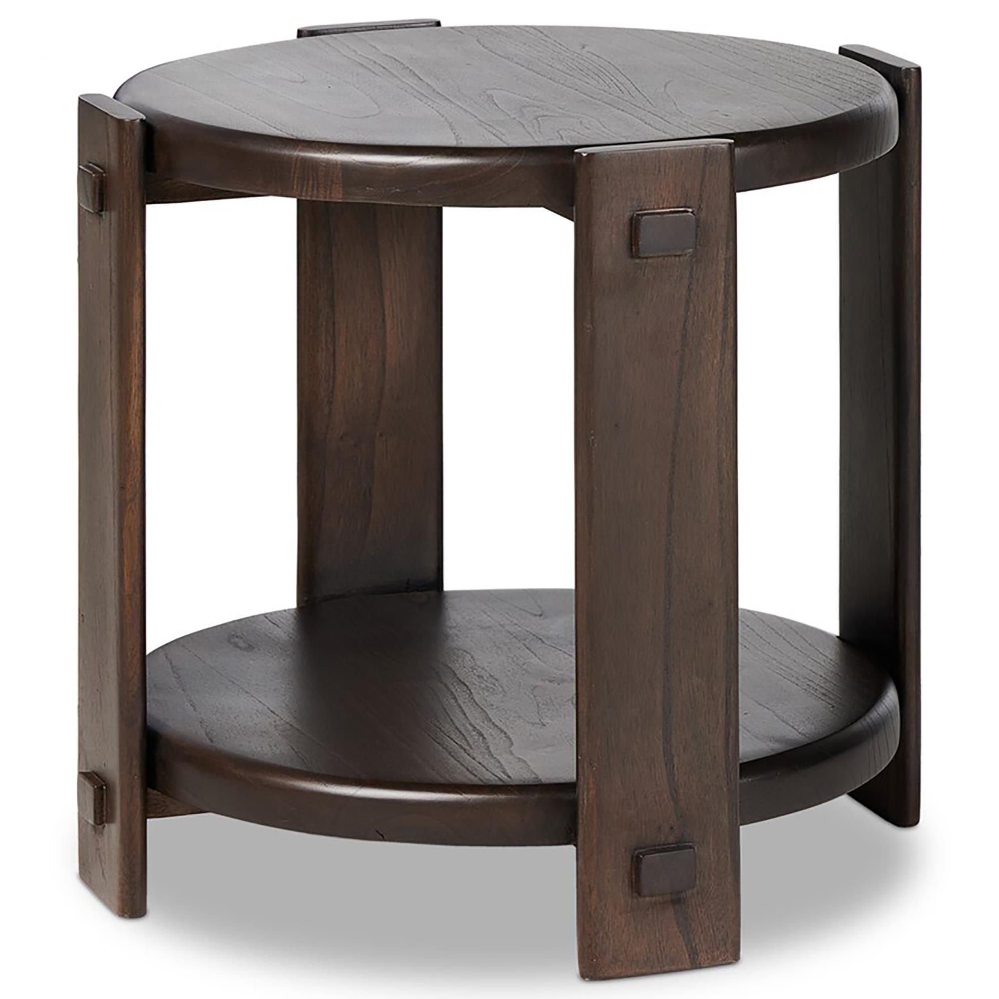 Four Hands Aidan End Table in Matte Brown Neem