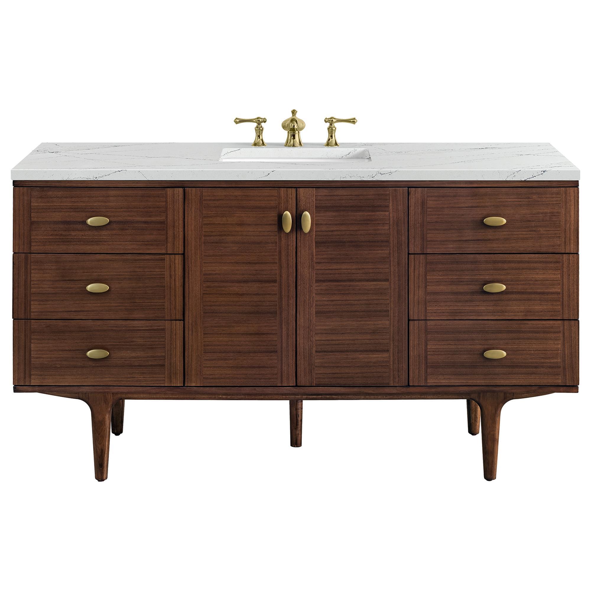 James Martin Vanities Amberly 30" Single Bathroom Vanity in Walnut with ...
