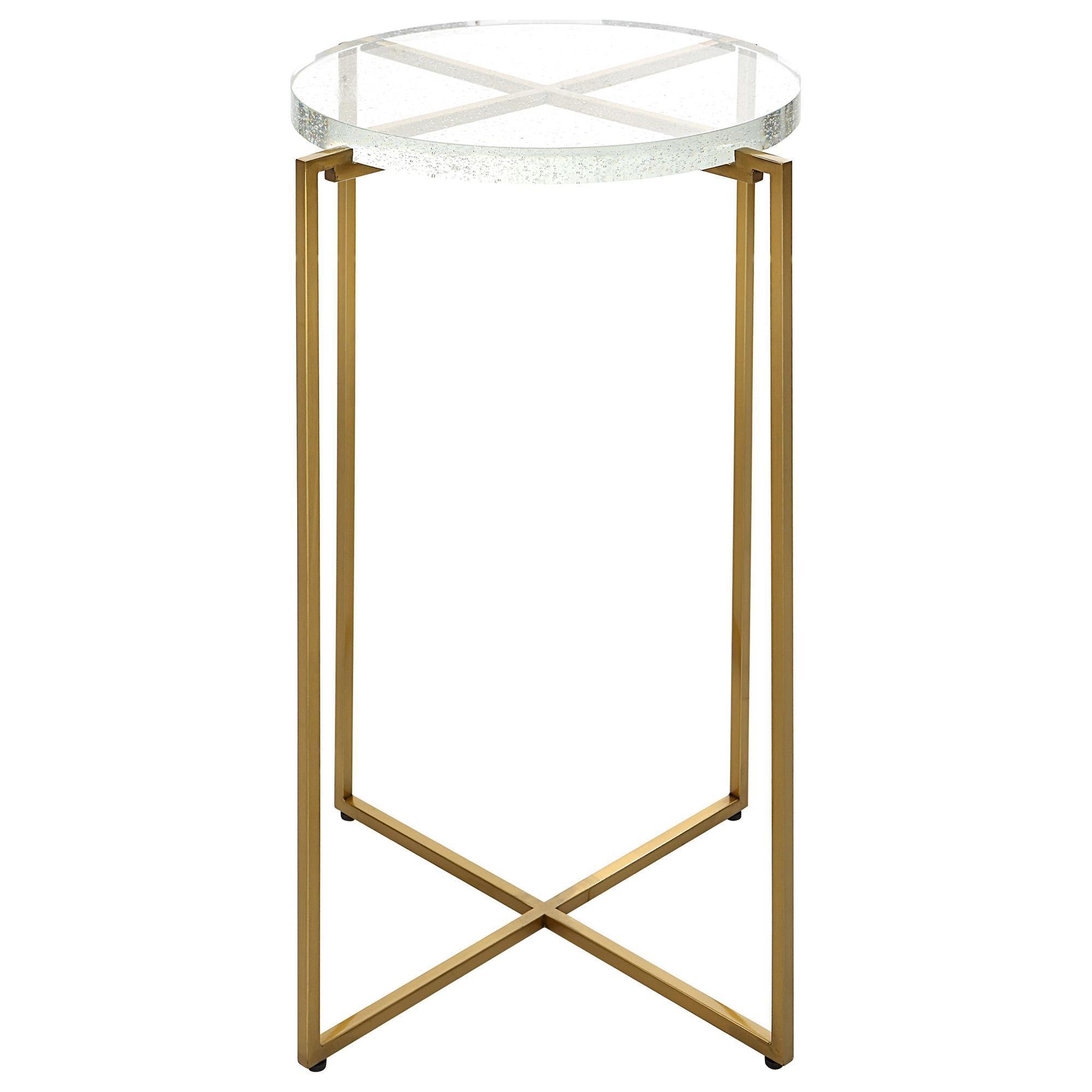 Uttermost Star-Crossed Accent Table in Brushed Gold