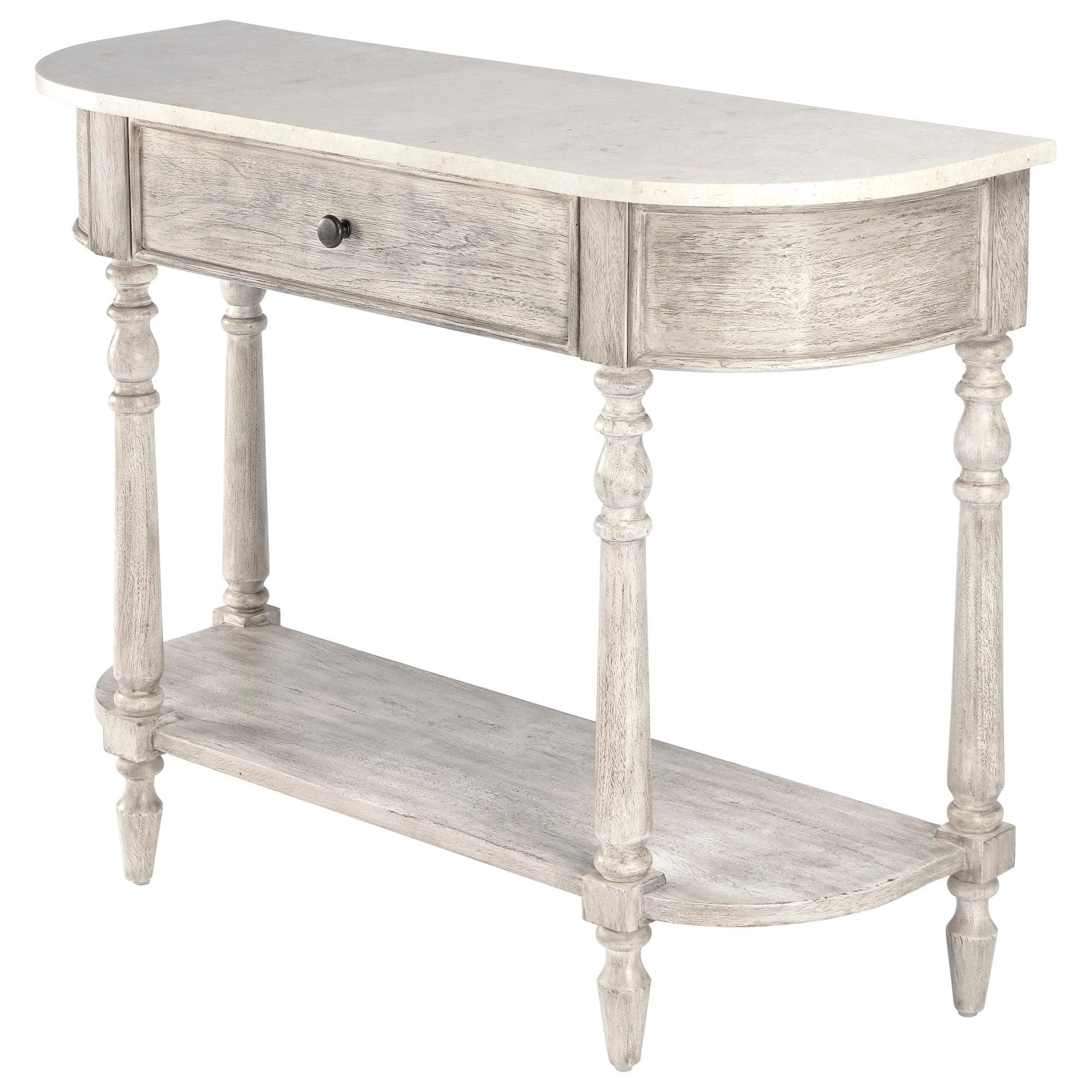 Butler Danielle Console Table in Grey and White Marble | NFM