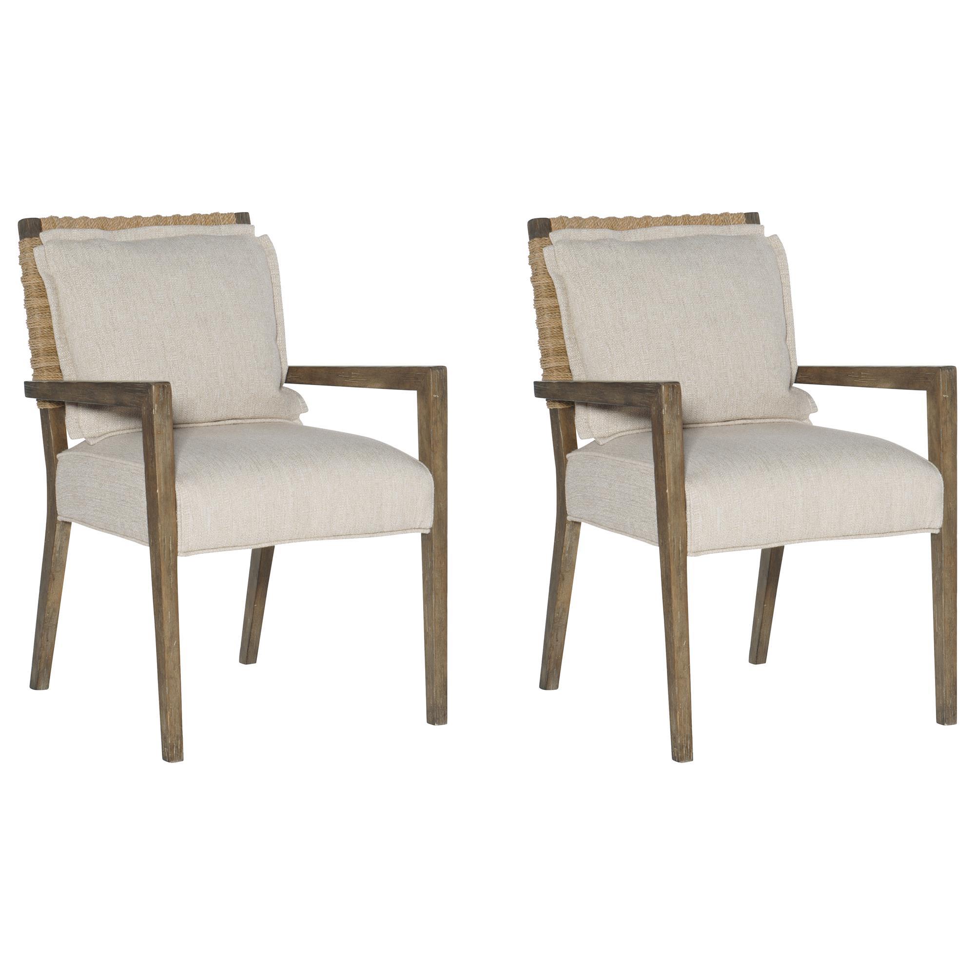 Hooker Furniture Sundance Woven Back Arm Chair in Cliffside (Set of 2)