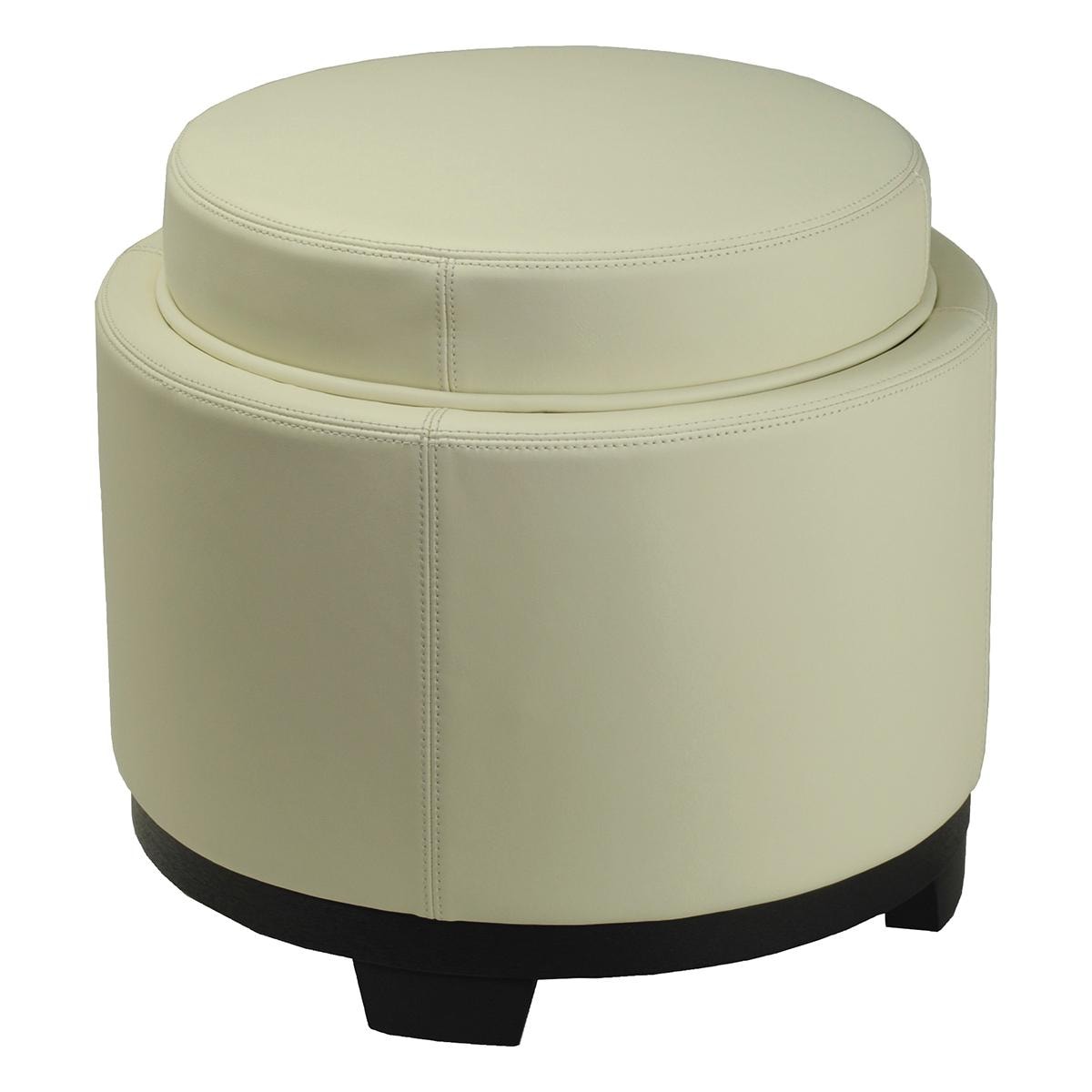 Safavieh Round Storage Ottoman in Off White