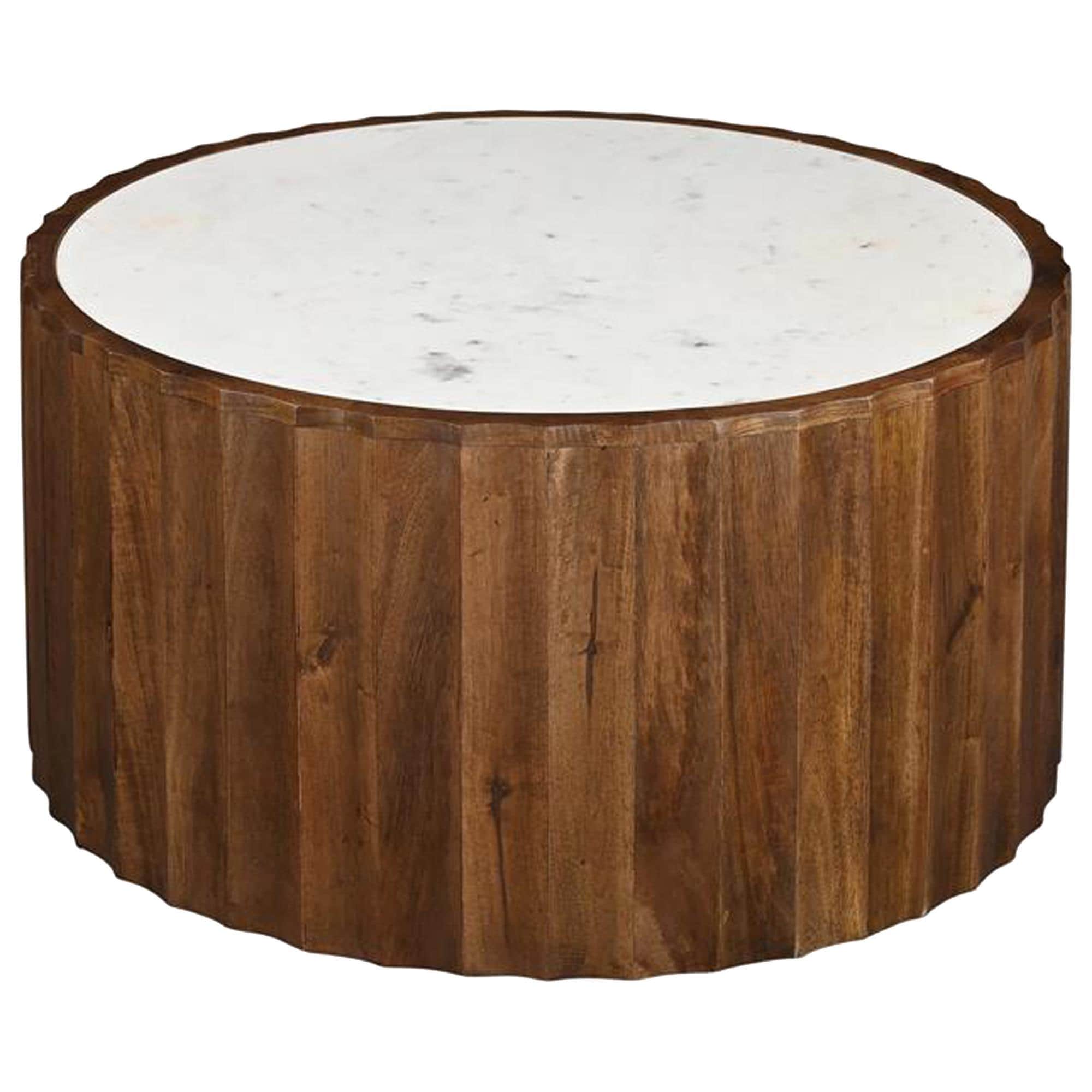 Linden Boulevard Kimble Cocktail Table in Brown and White