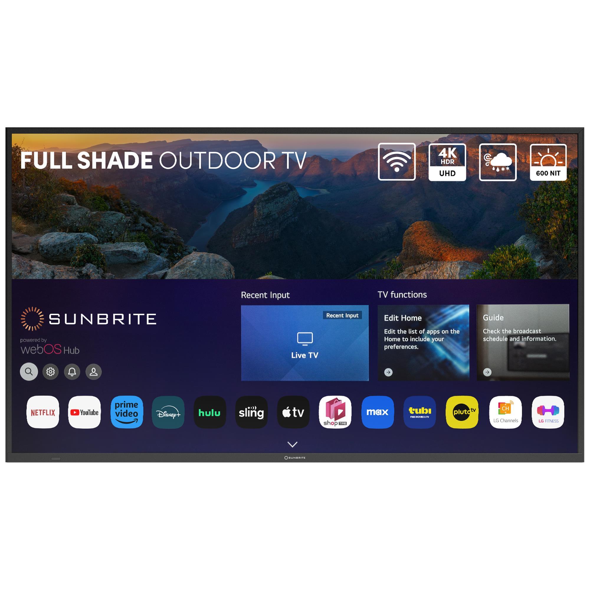 Sunbrite 75" Veranda 4 Series - Smart Outdoor TV - Full Shade - 4K UHD HDR