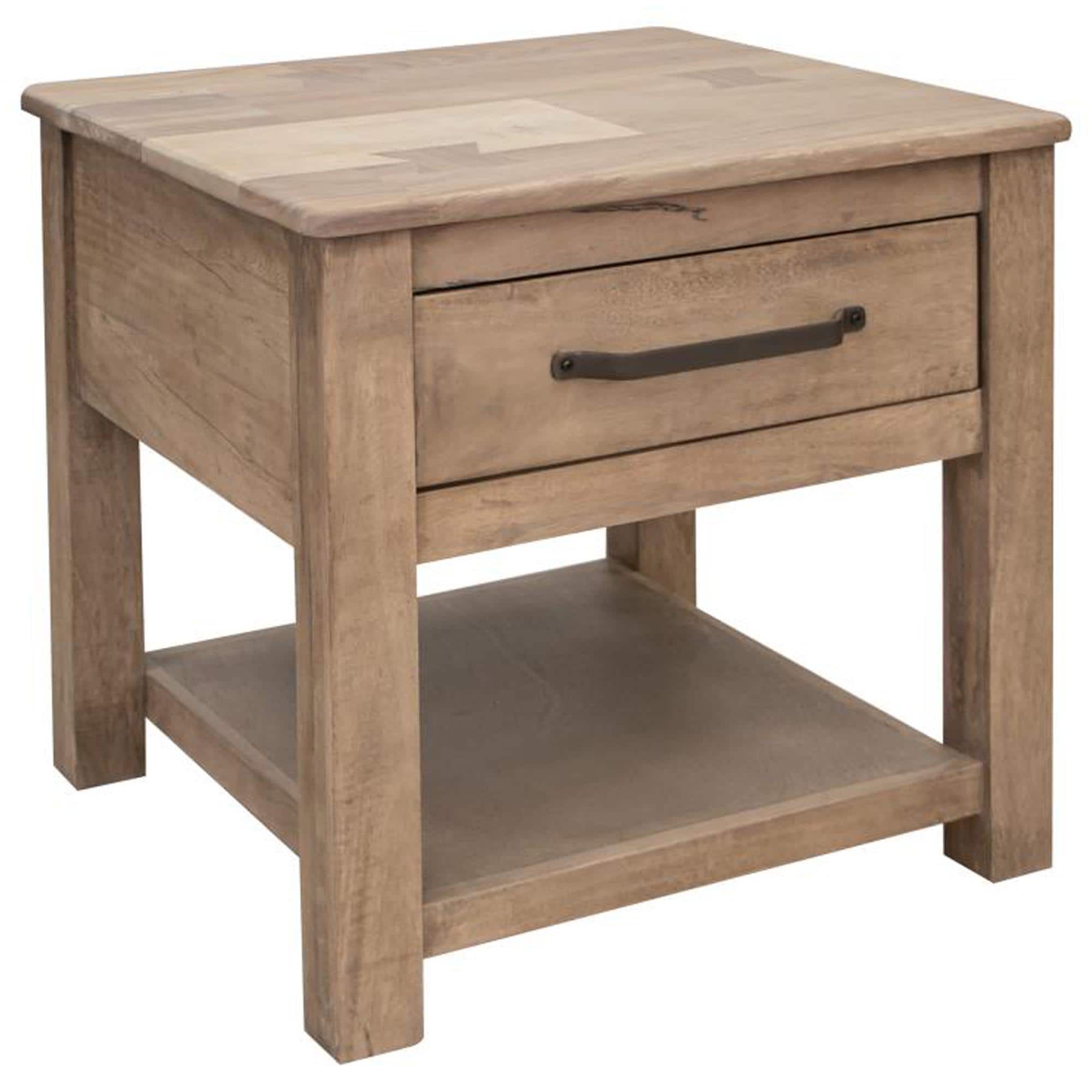 Fallridge Natural Parota End Table in Brown