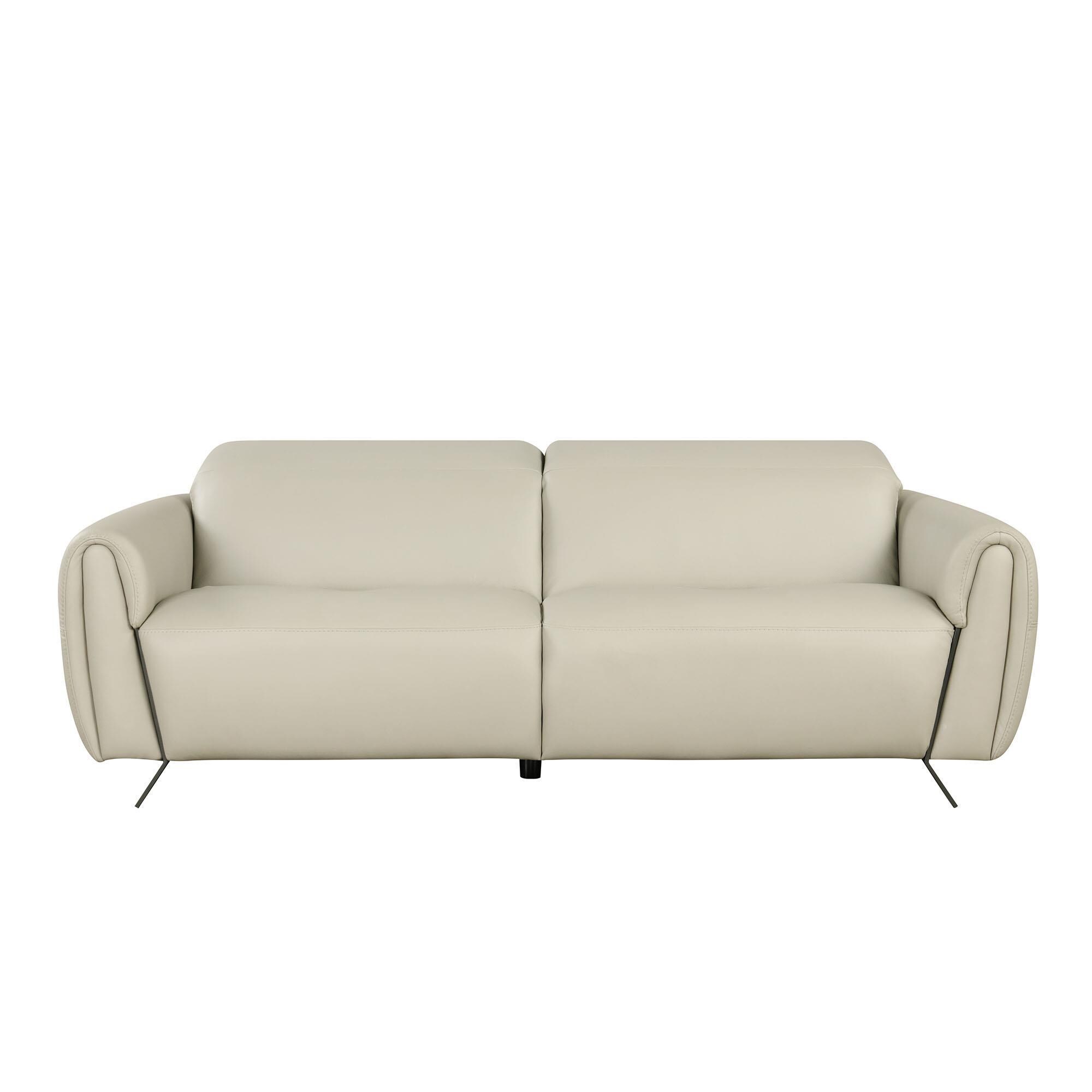 Nicoletti Calia Sofas Stationary Leather Sofa in Tortora
