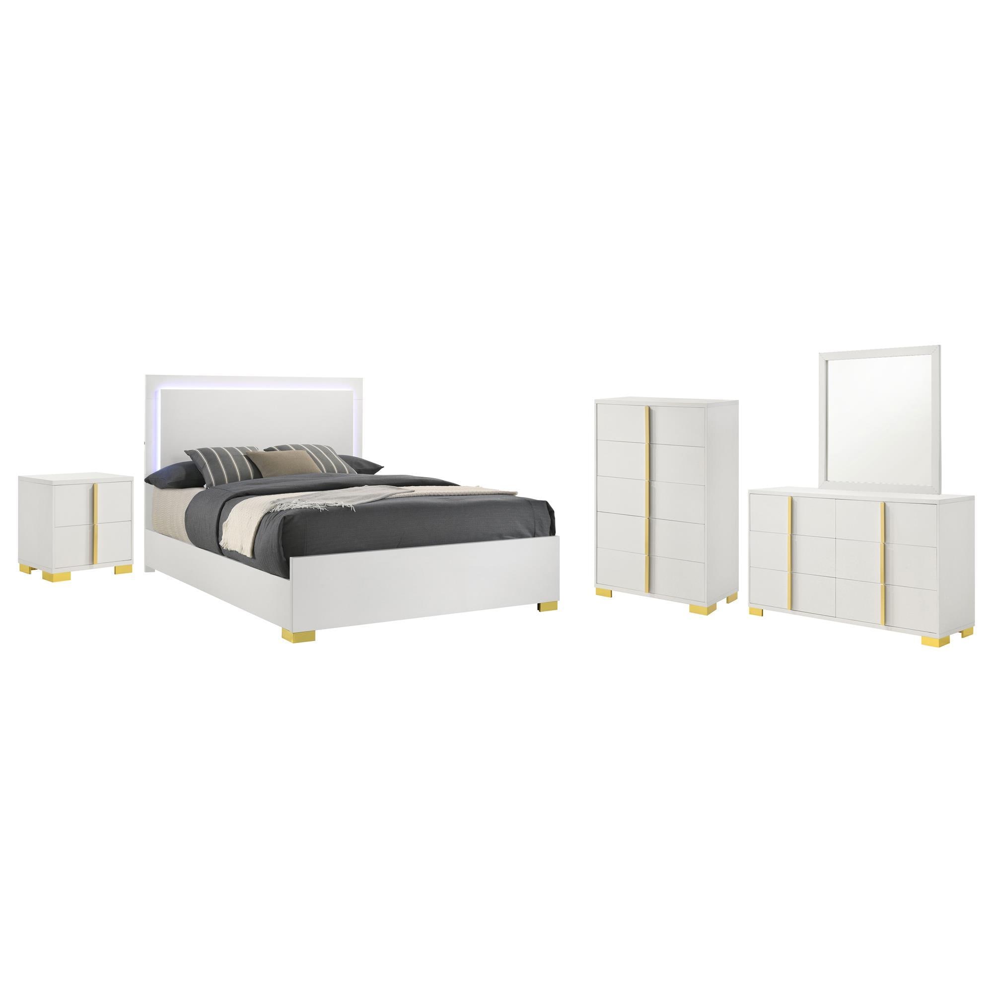 Pacific Landing Marceline 5-Piece Full Bed Set in White