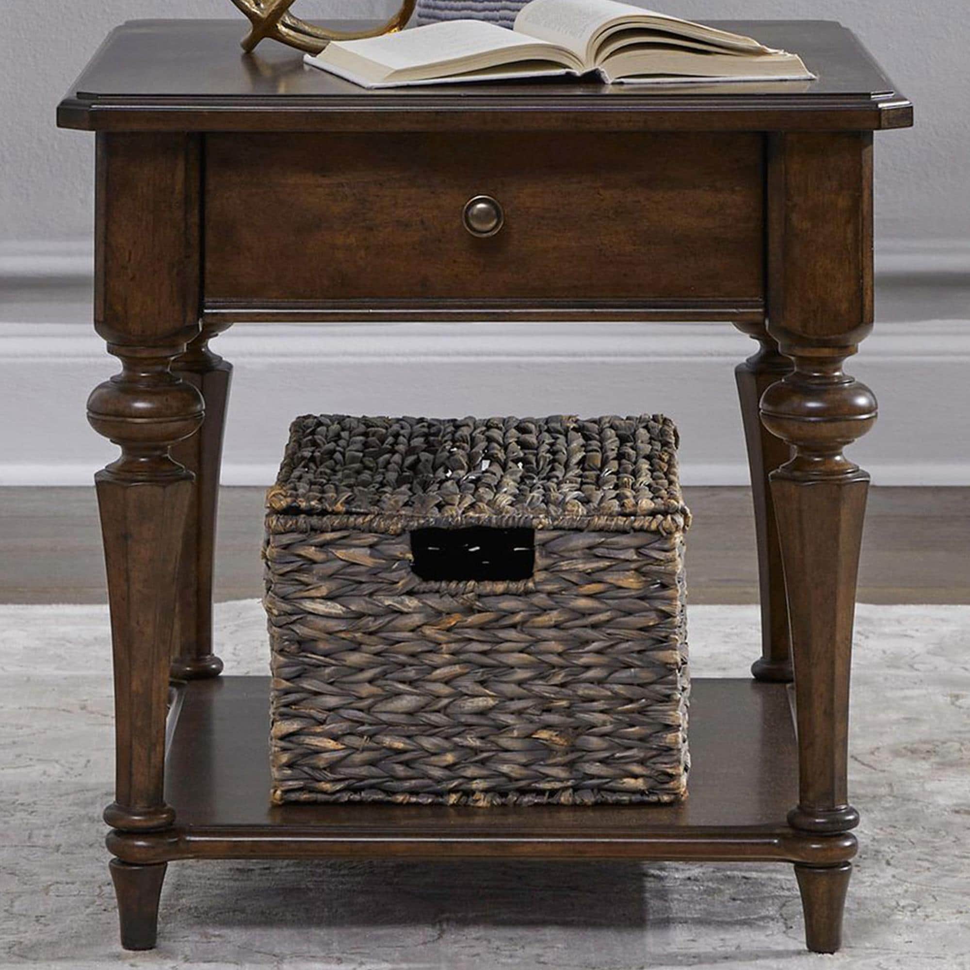 Belle Furnishings Arden Road 1-Drawer End Table in Satin Cherry