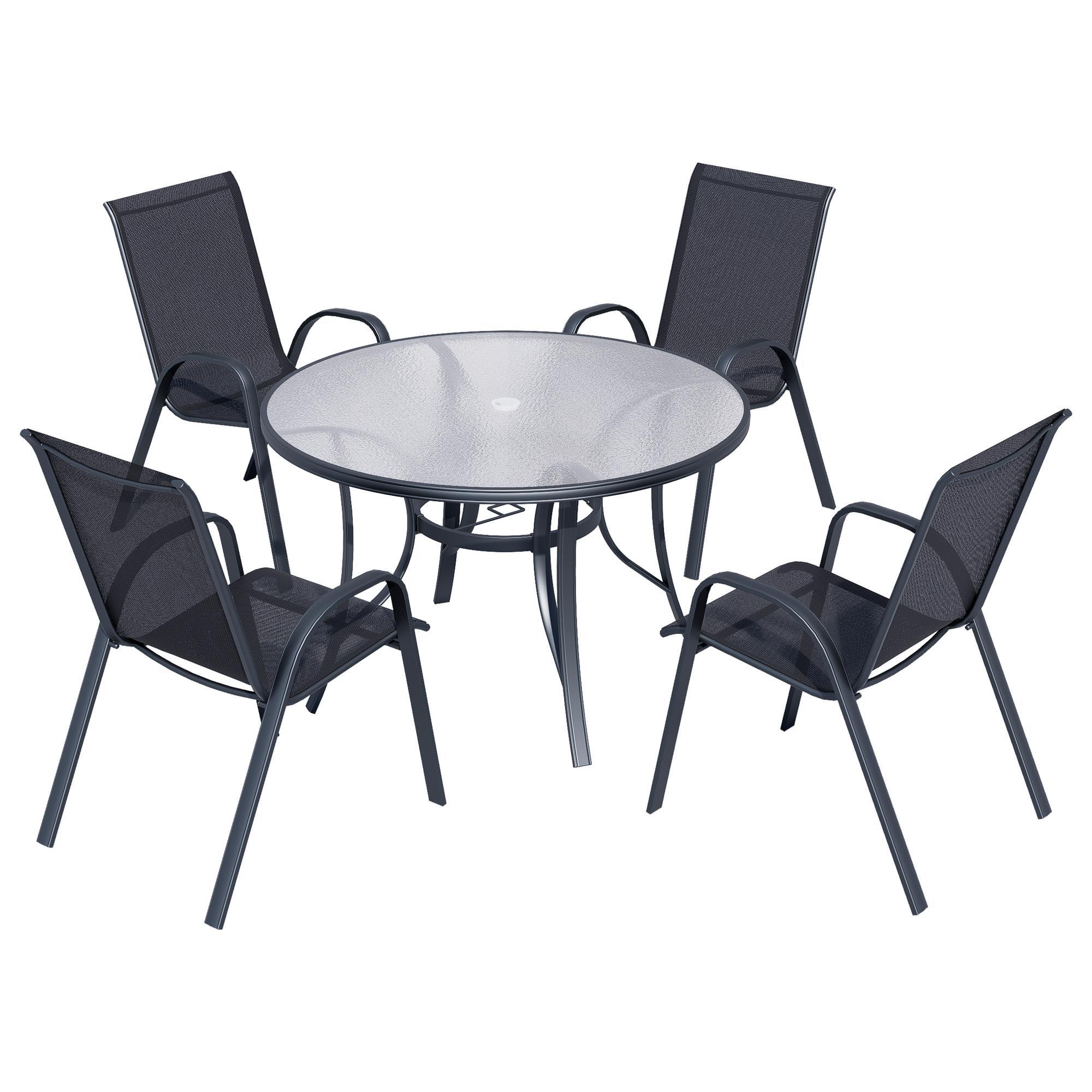 Redline Creation Inc. 5-Piece Patio Dining Set in Black