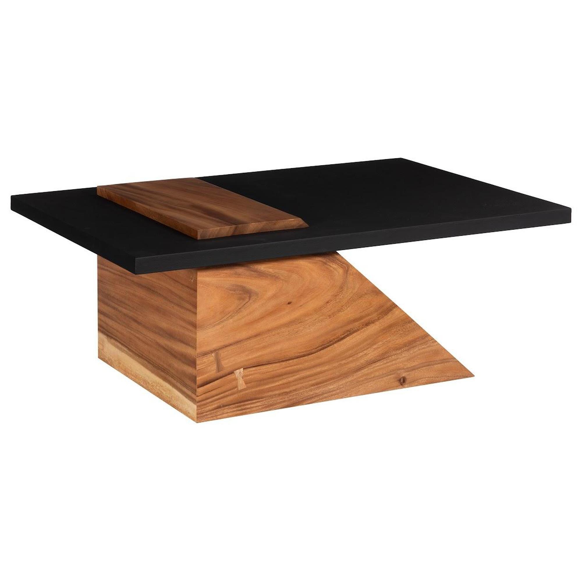 TimberHaus Slant Coffee Table in Natural and Black