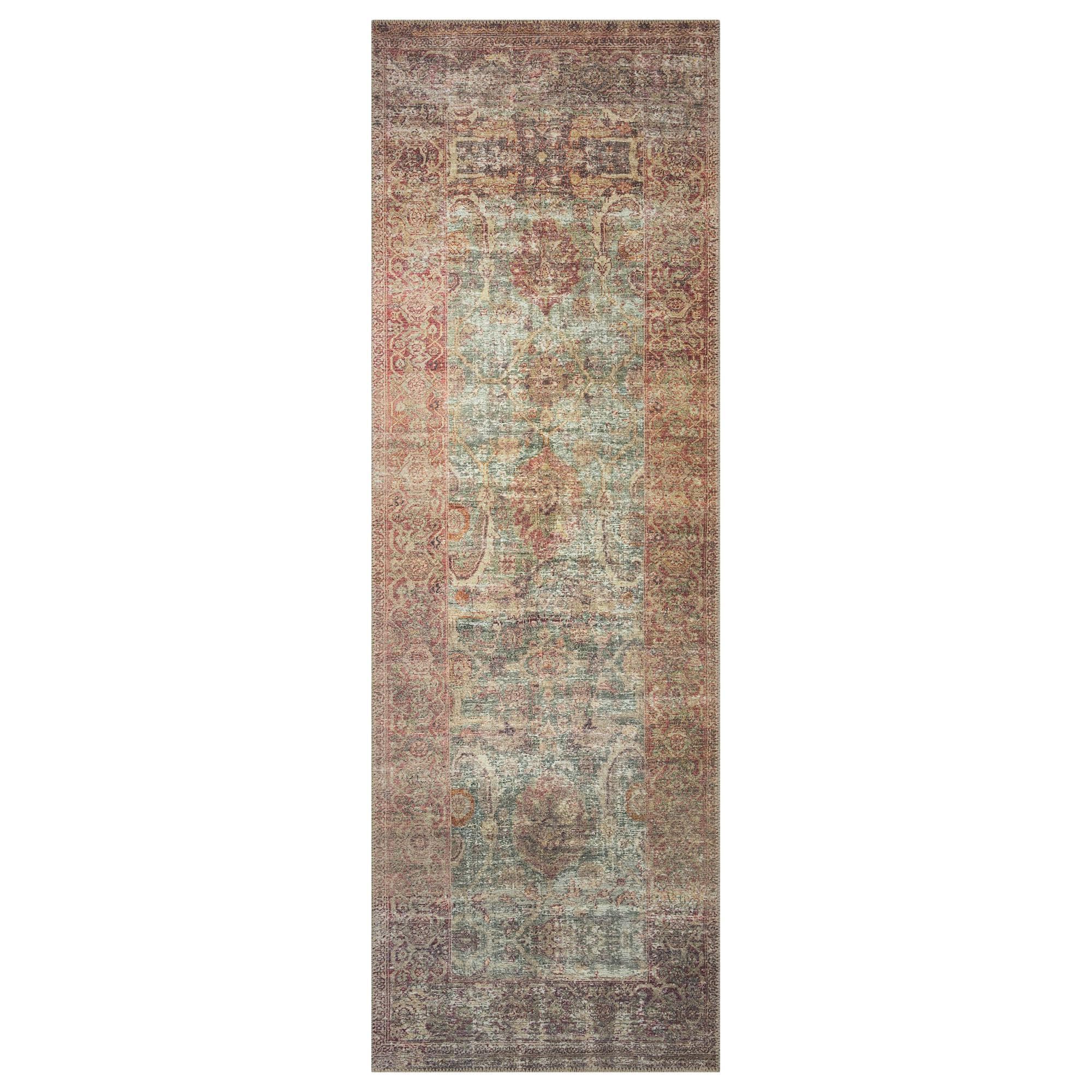 Amber Lewis x Loloi Georgie 2'6" x 9'6" Jade and Sunset Runner