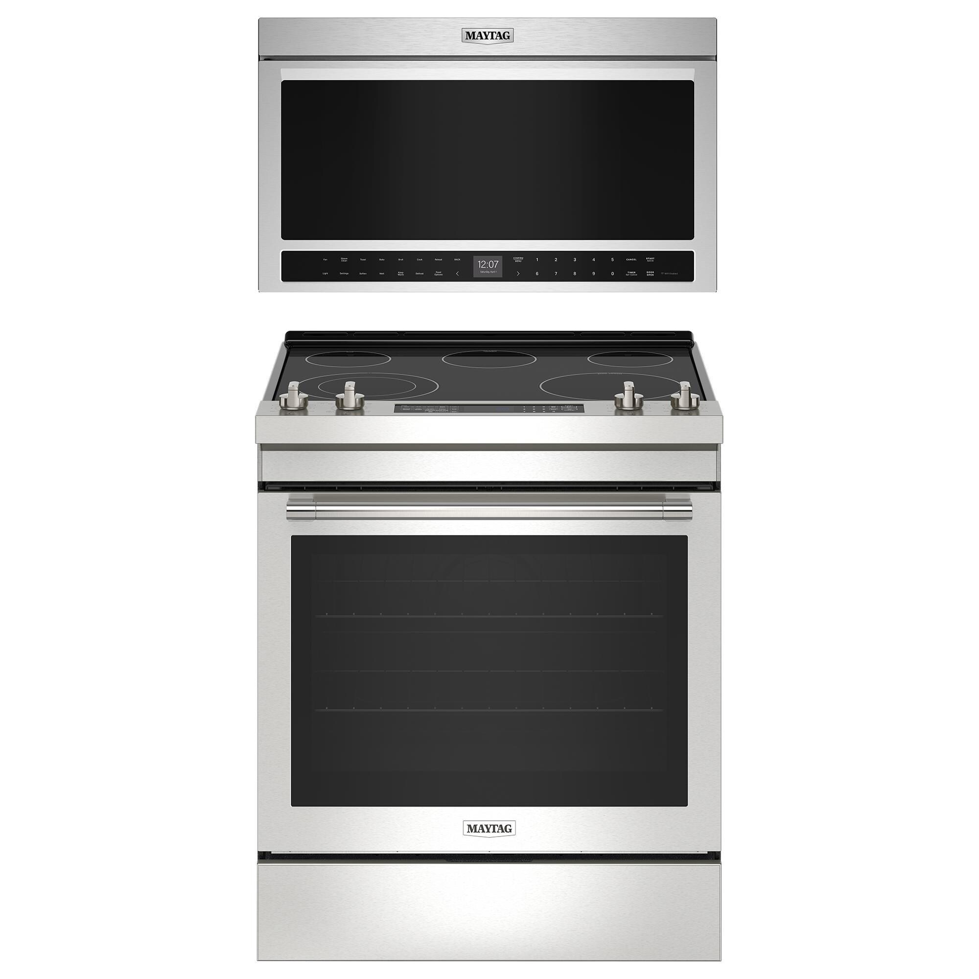 Maytag 2-Piece Kitchen Package with 6.4 Cu. Ft. Electric Range and 1.1 ...