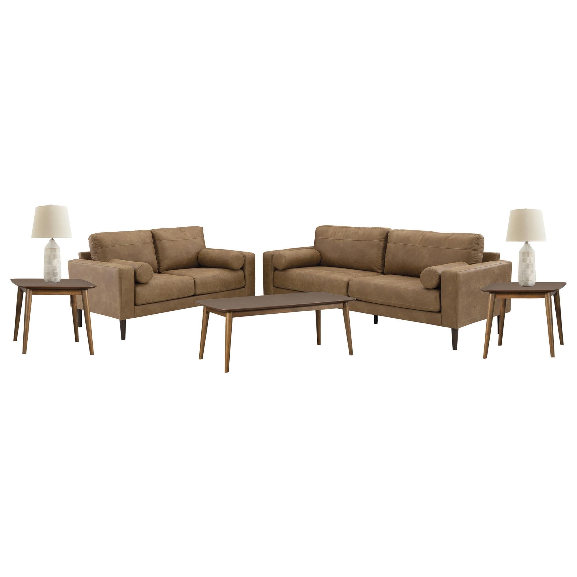 Ashley 7-Piece Living Room Set in Caramel