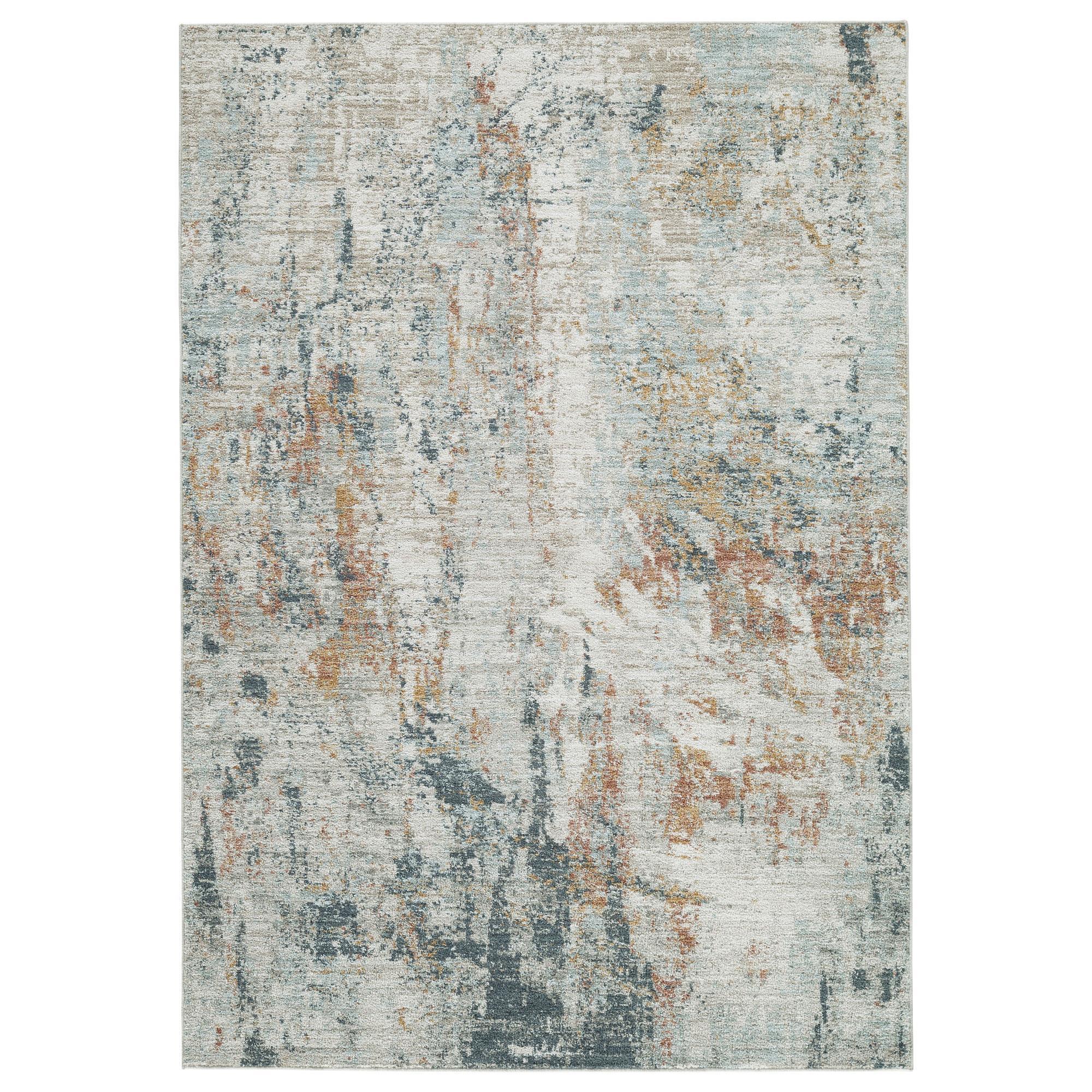 Ashley Danvore 5' x 7' Beige, Gray, Blue, Gold and Amber Area Rug