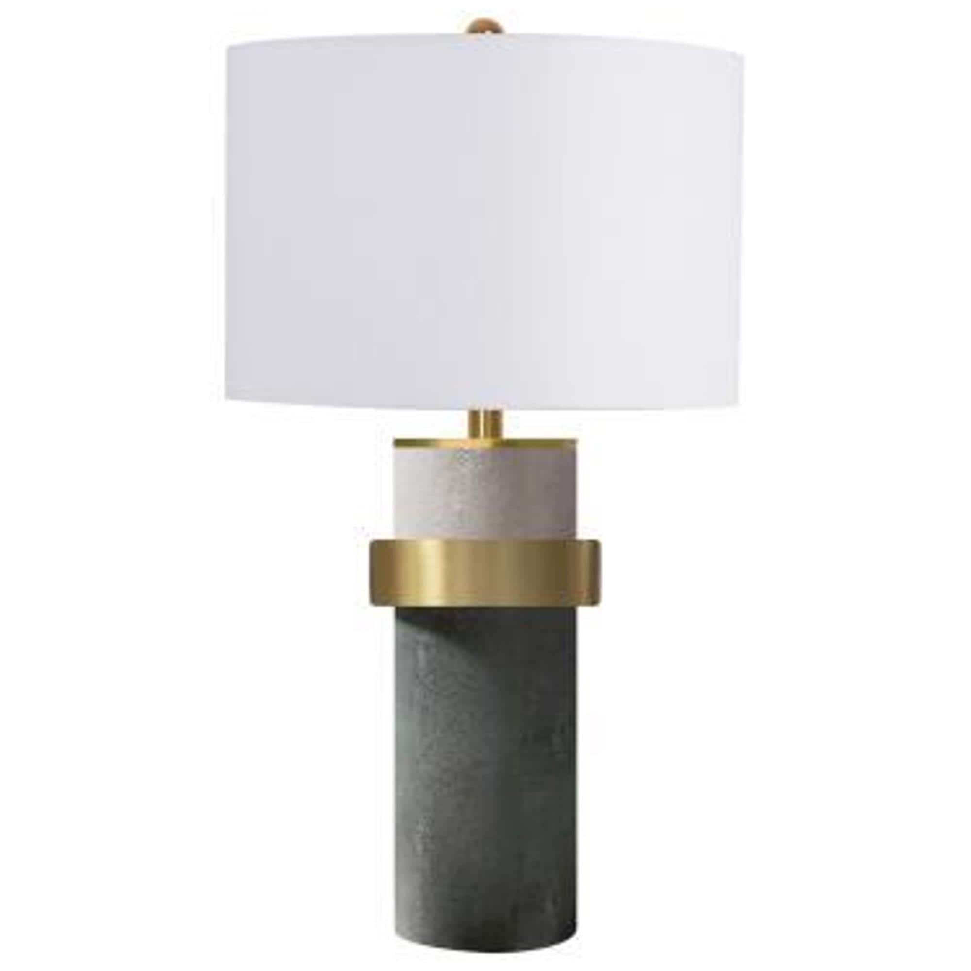 Lamps Per Se 30.5" Concrete Table Lamp in Black and Gray