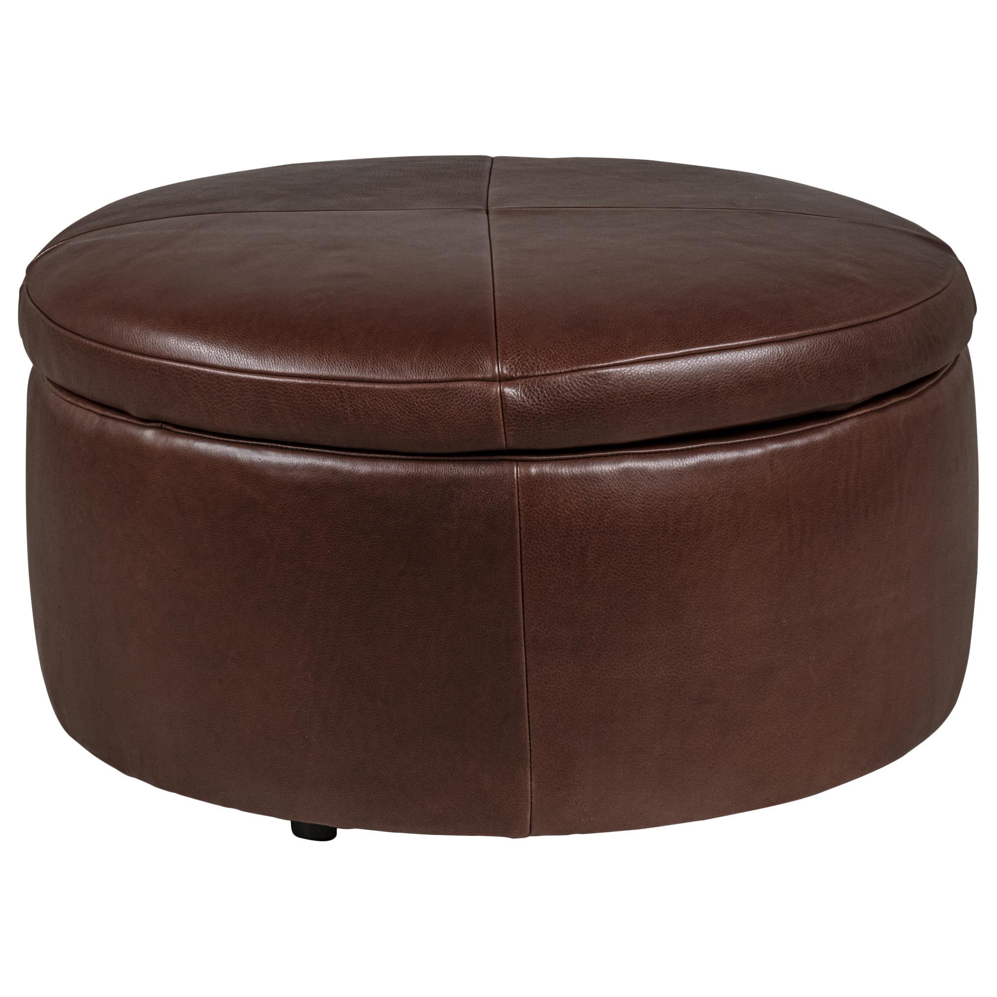 Jonathan Louis Ottoman Round Medium Storage in Brighton Hero