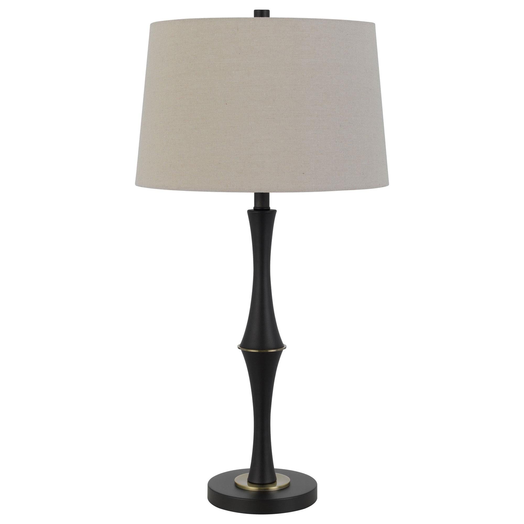 Cal Lighting Salter Cohoes Table Lamp in Matte Black and Antique Brass