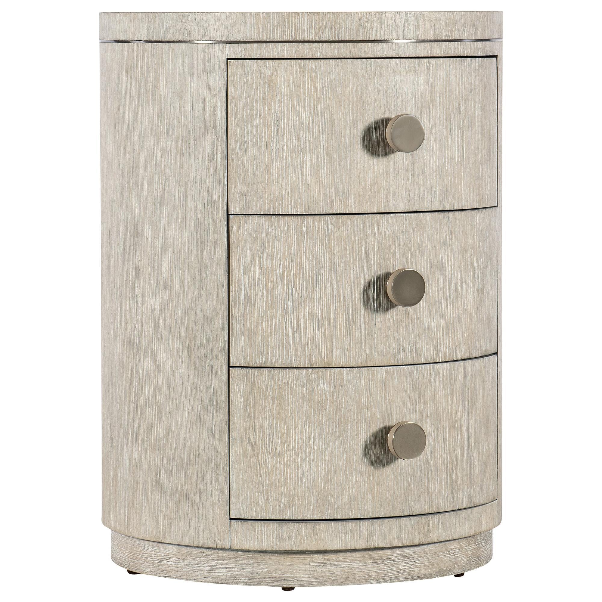 Hooker Furniture Modern Mood 3-Drawer Round Nightstand in Diamond and ...