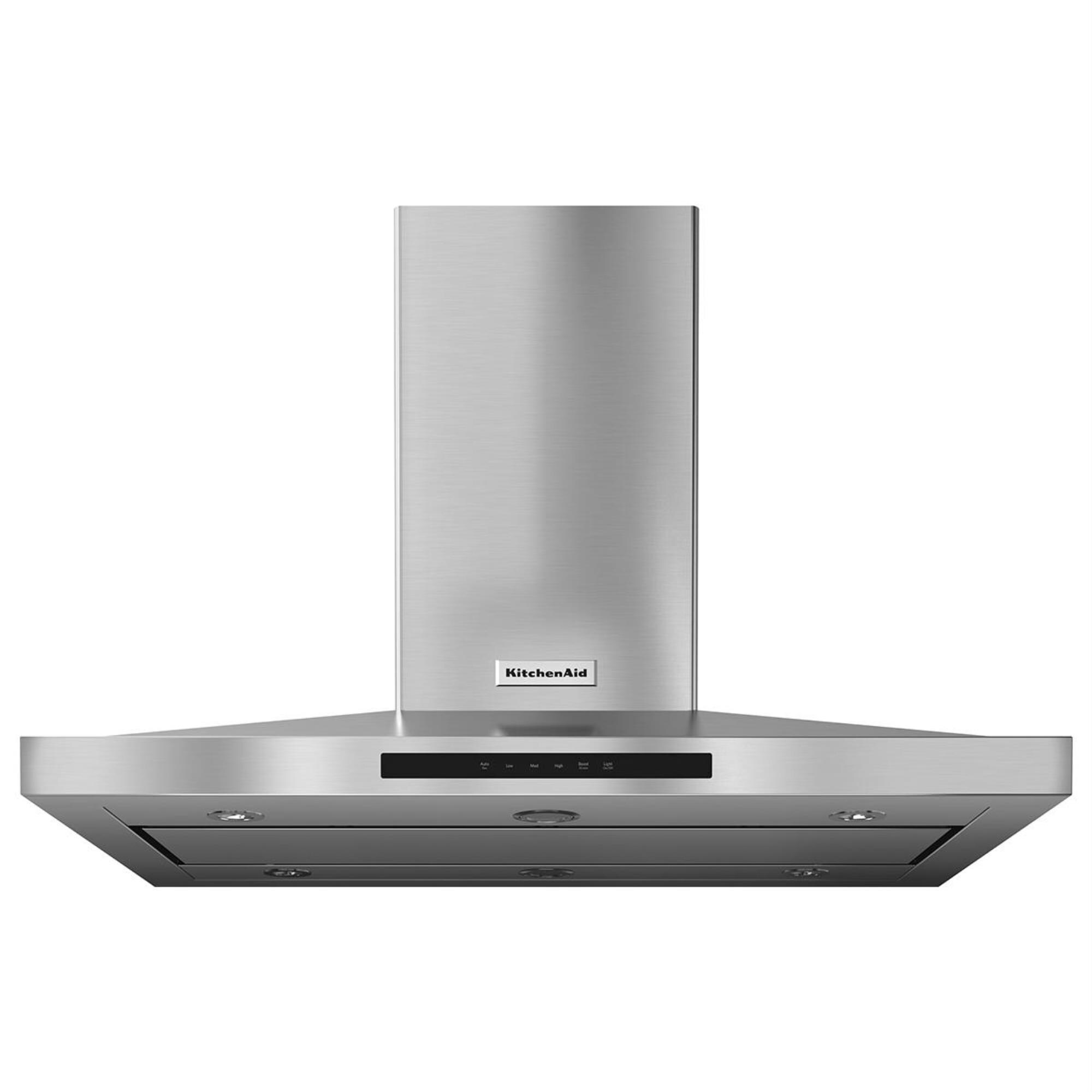KitchenAid 42'' Island-Mount 3-Speed Canopy Hood in Stainless Steel ...