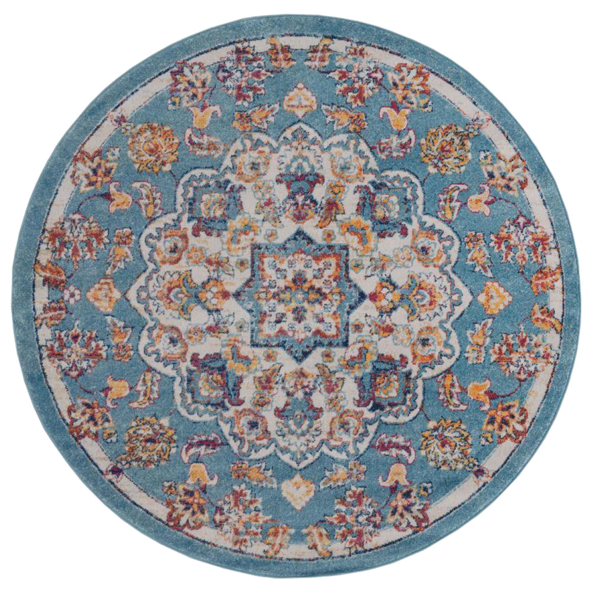 Amer Rugs Alexandria 6'7" Round Sea Blue Area Rug
