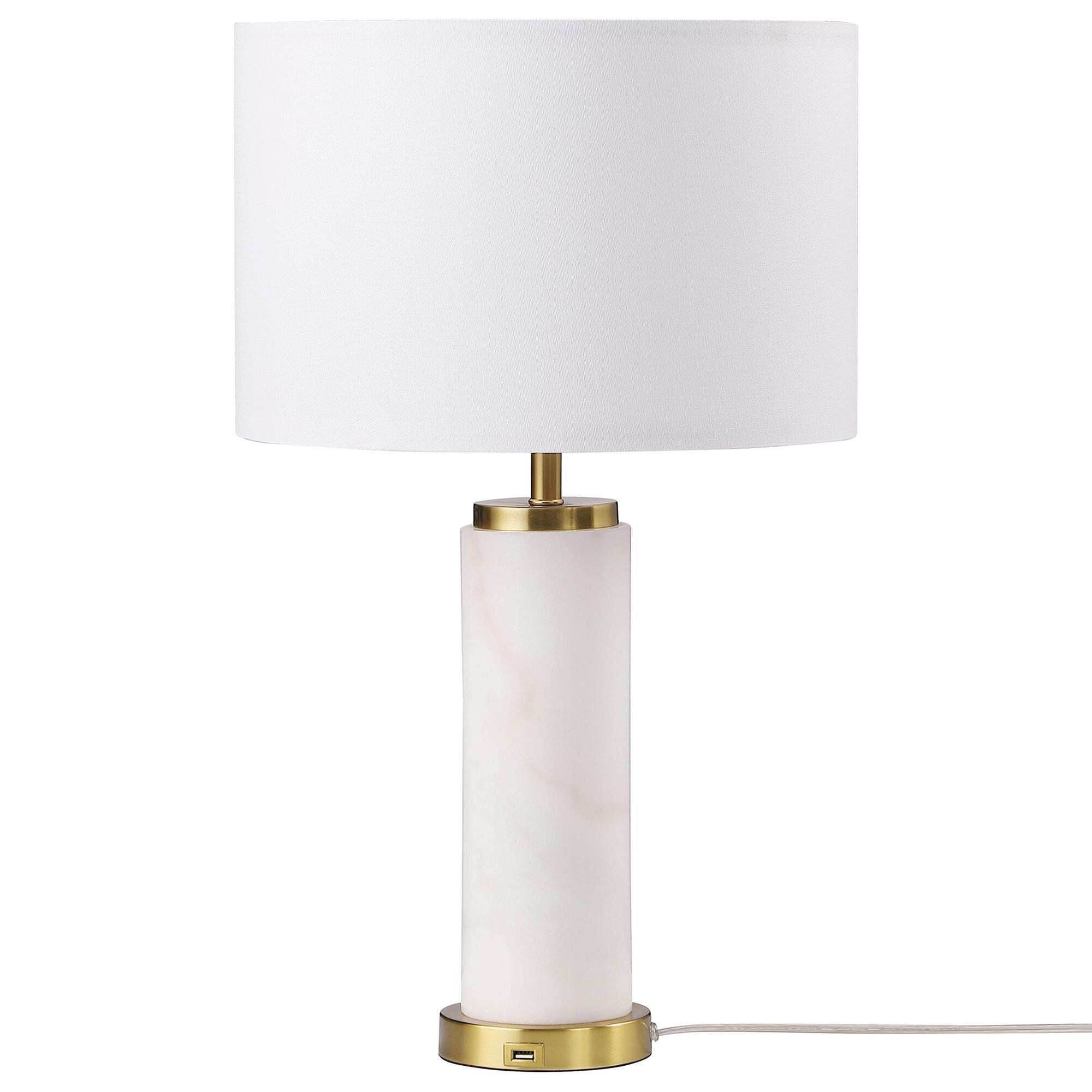 Pacific Landing Lucius Table Lamp in White and Gold | NFM