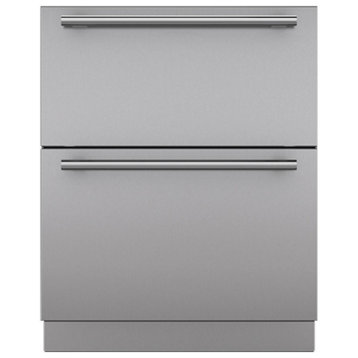 Sub-Zero Integrated 27" Drawer Panels with Tubular Handles in Stainless ...