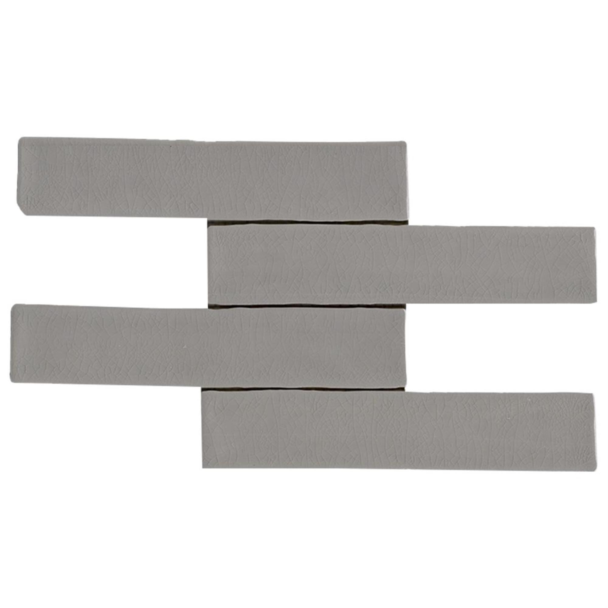 Soci Chateau Crafted Brick Shadow 2" x 10" Ceramic Mosaics Tile ...