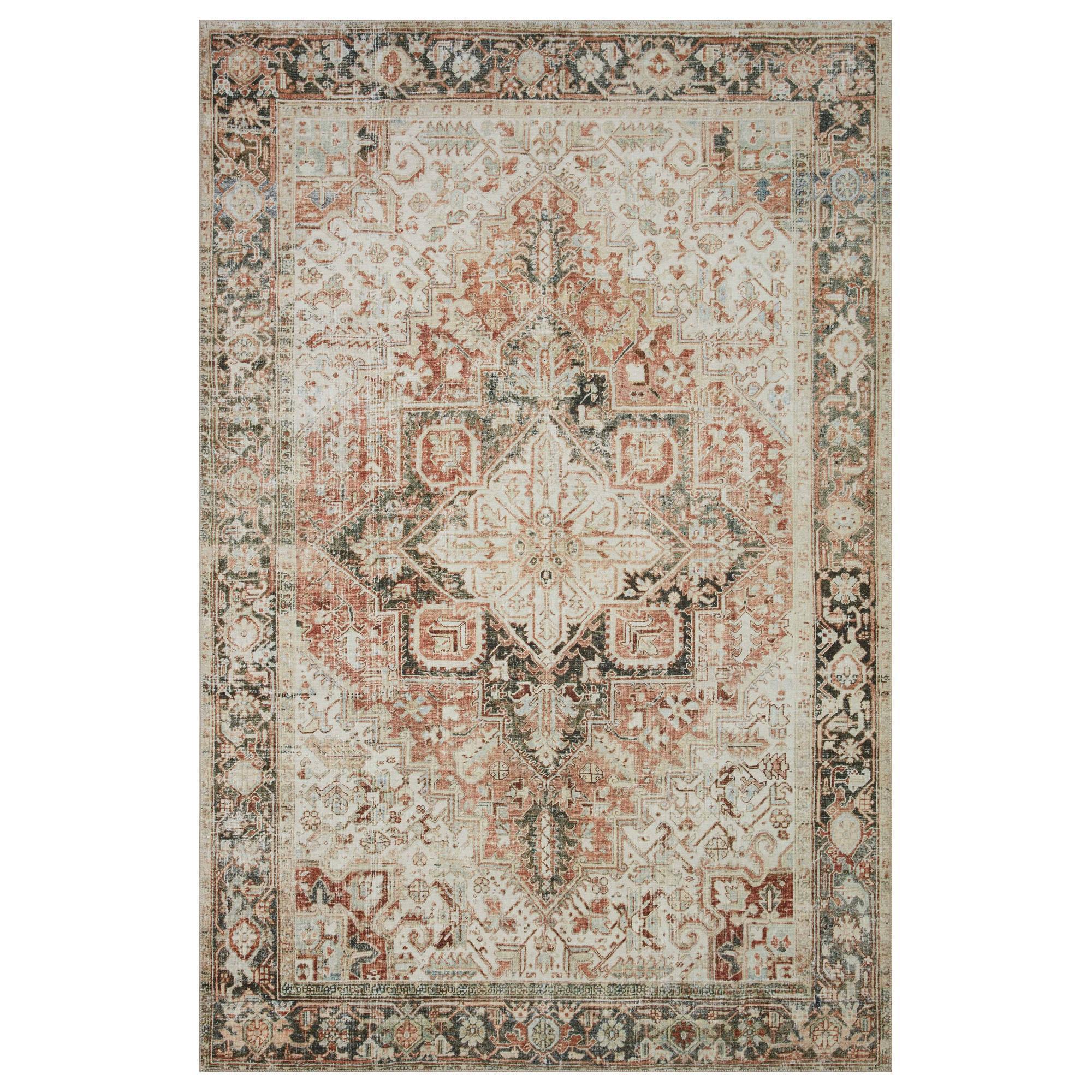 Magnolia Home Lenna LEA-03 3'6" x 5'6" Rust and Charcoal Area Rug