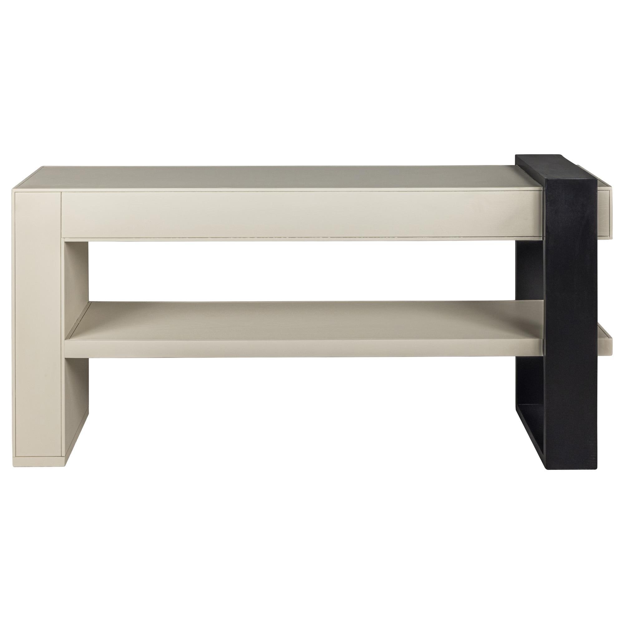 Santa Fe Rustic Vertical Console in White Wash and Black
