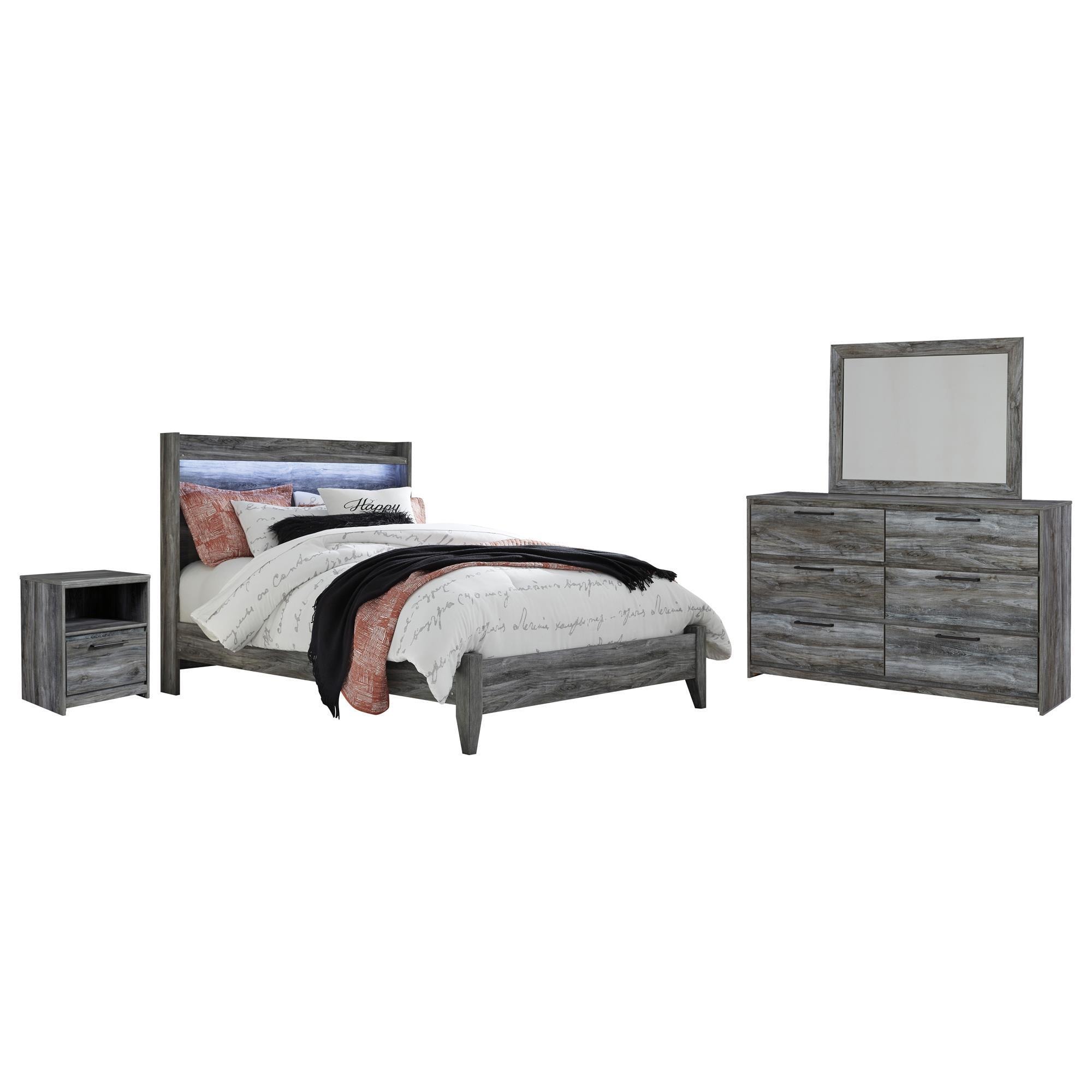 Ashley Baystorm 4 Piece King Bedroom Set in Gray | NFM