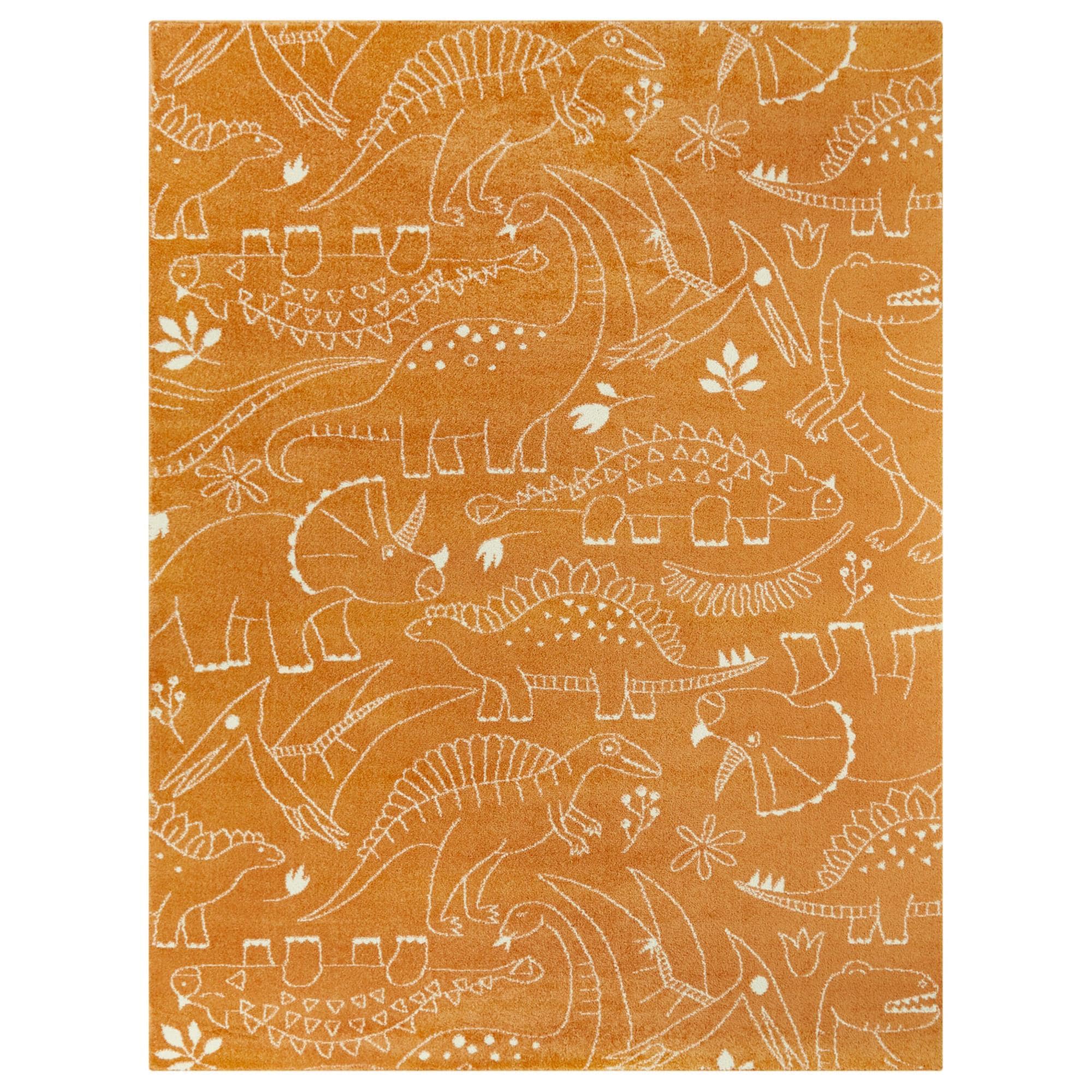 Balta Rugs Parker Dinosaur 5'3" x 7' Orange Kids Area Rug | NFM