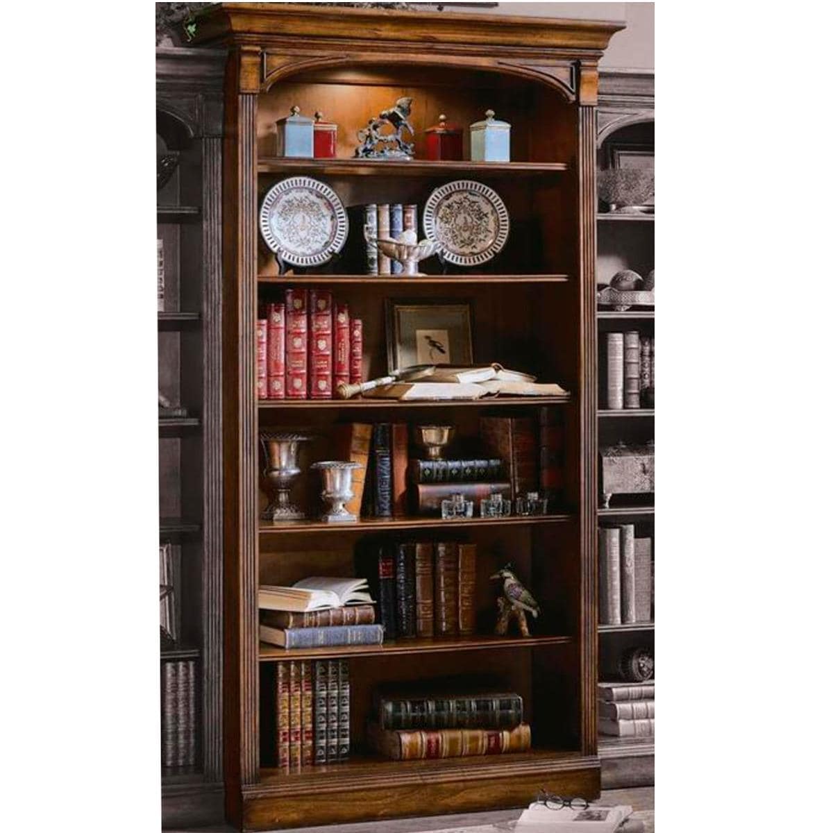 Hooker Furniture Open Bookcase In Cherry Finish | Nebraska Furniture Mart