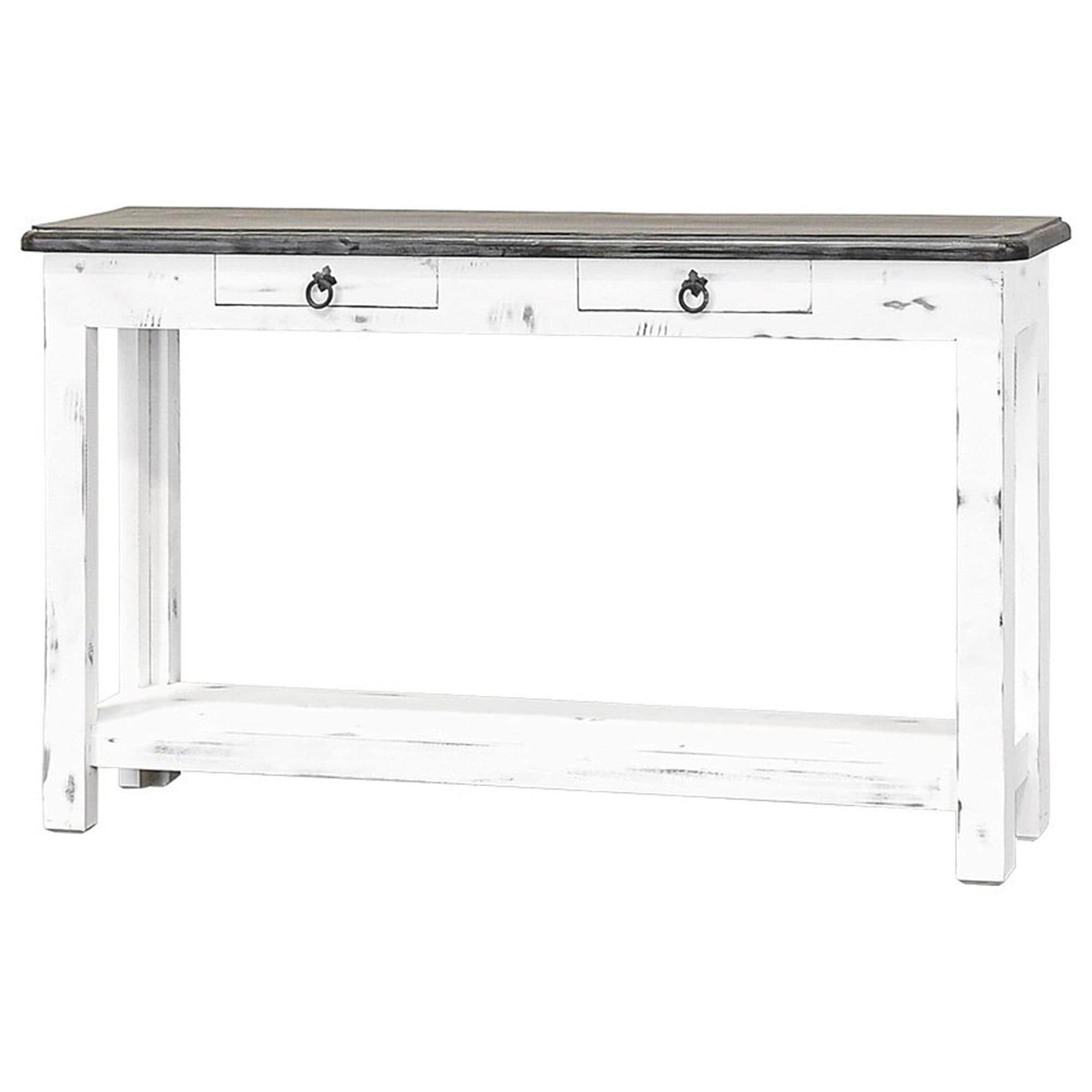 Rustic Root Promo 2-Drawer Console in Sanded and White Weather