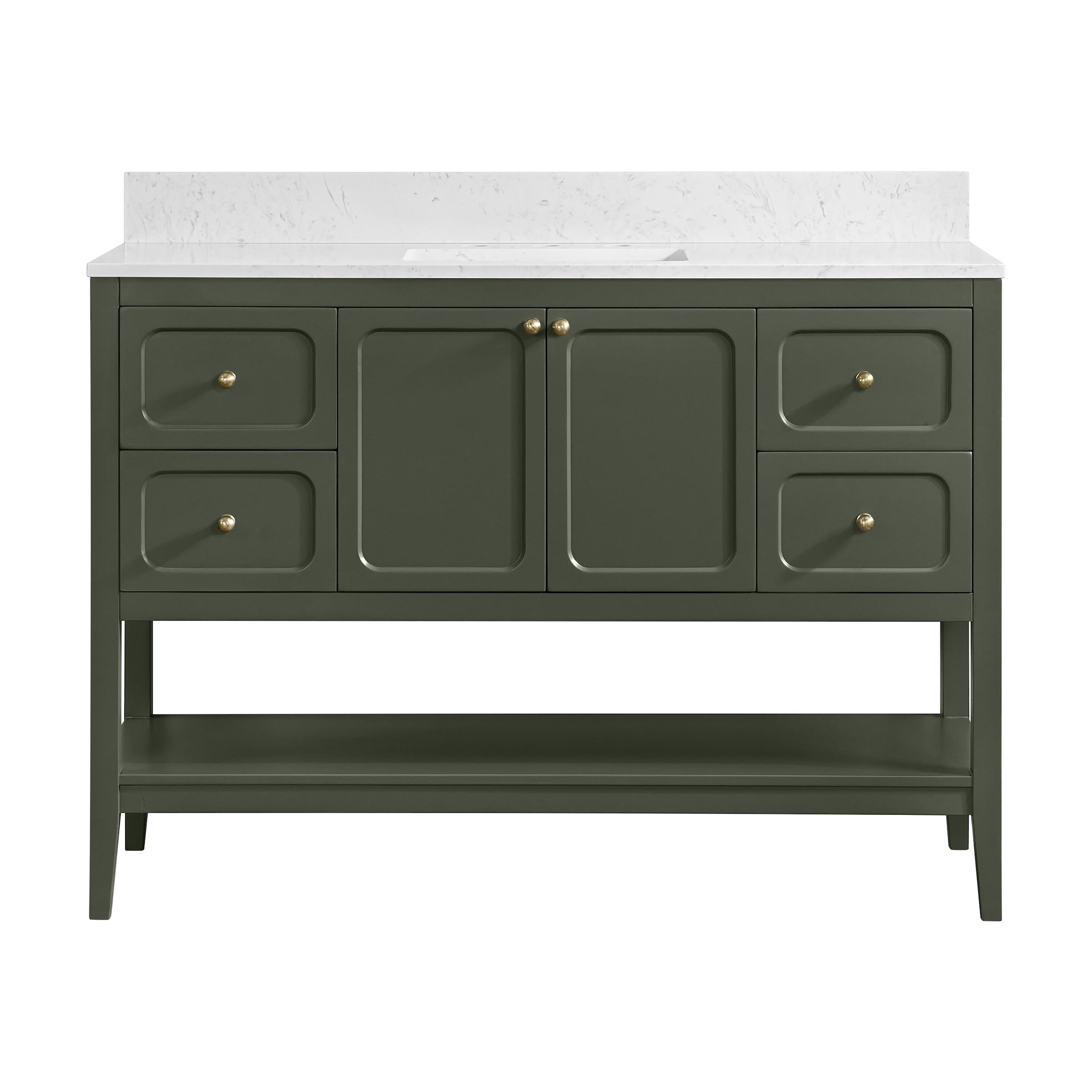 37B Ravello 48" Single Bathroom Vanity Cabinet in Deep Olive Green with ...