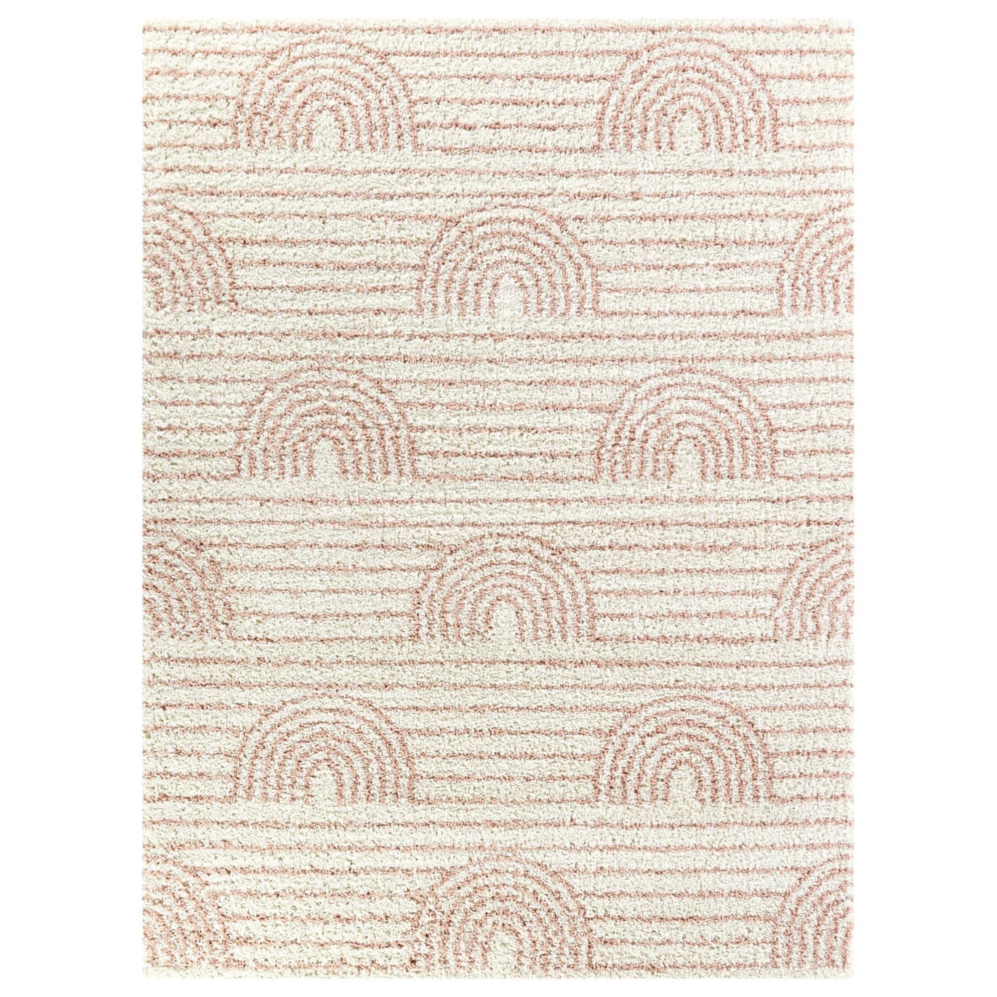 Balta Rugs Hailey 5'3" x 7' White and Pink Kids Rug