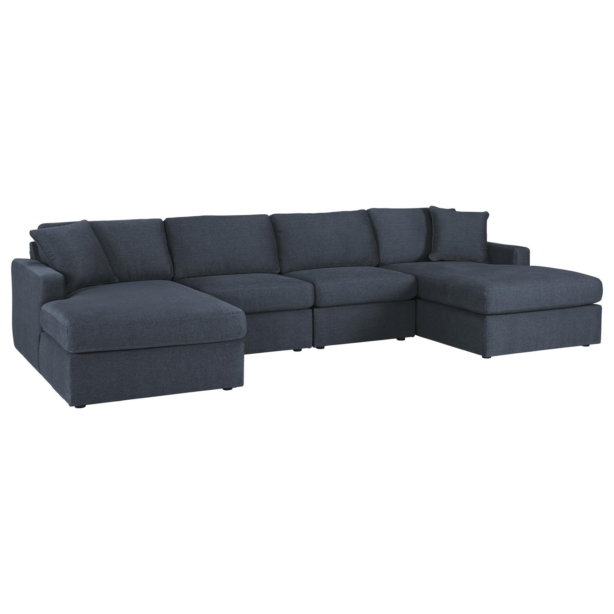 Ashley Modmax 4-Piece Sectional with Double Chaise in Ink