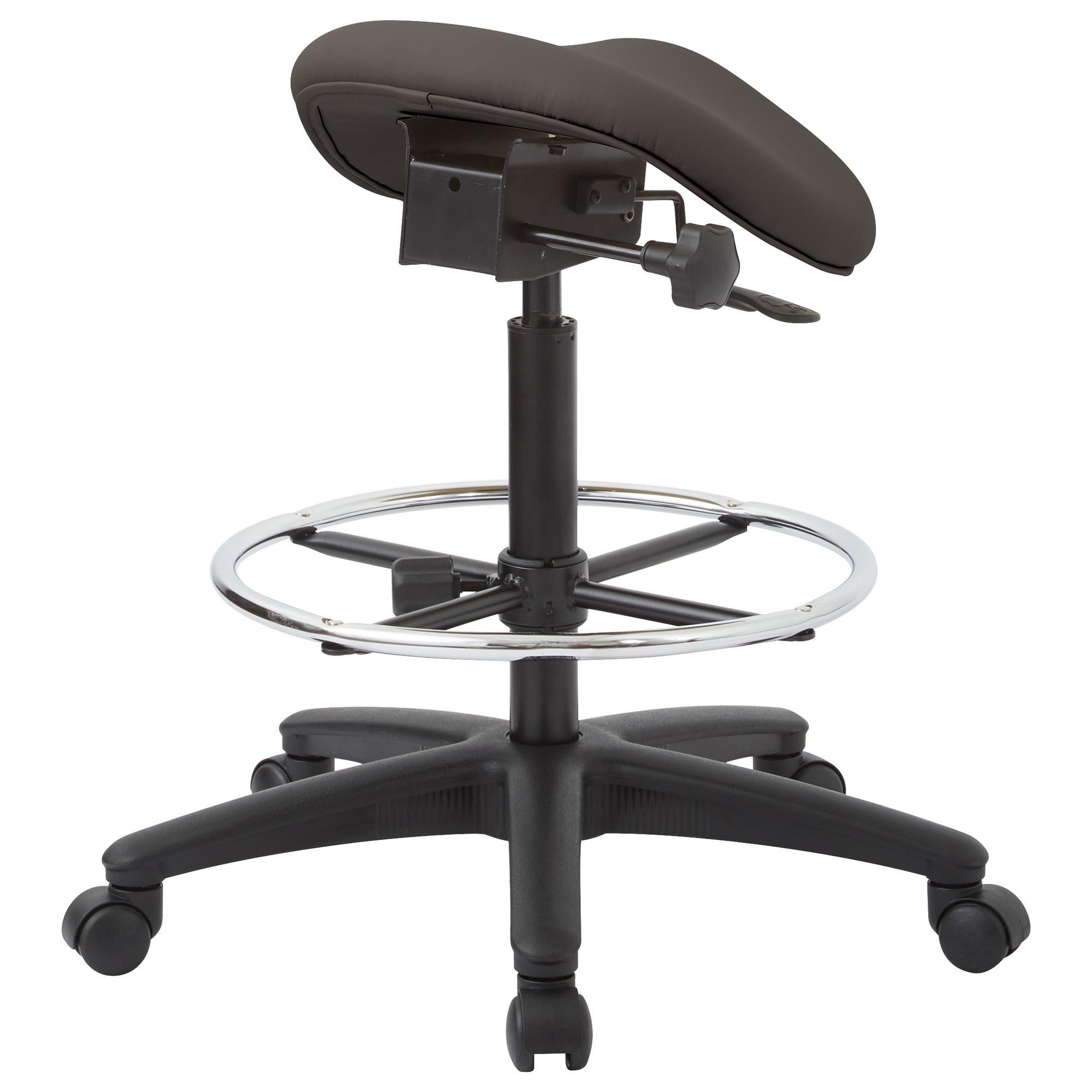 OSP Home Backless Drafting Chair with Foot Ring in Dillon Graphite