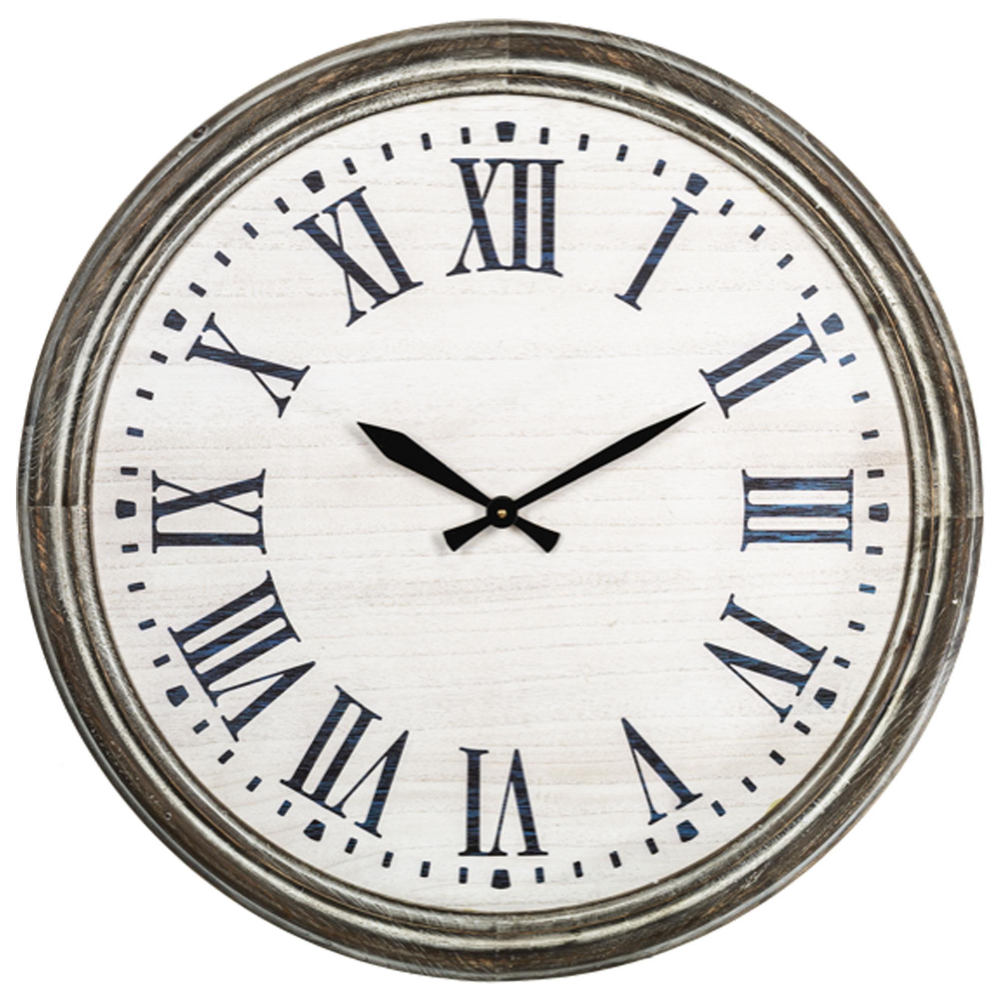 Ganz USA Wood Frame Roman Numeral Wall Clock in Multicolor